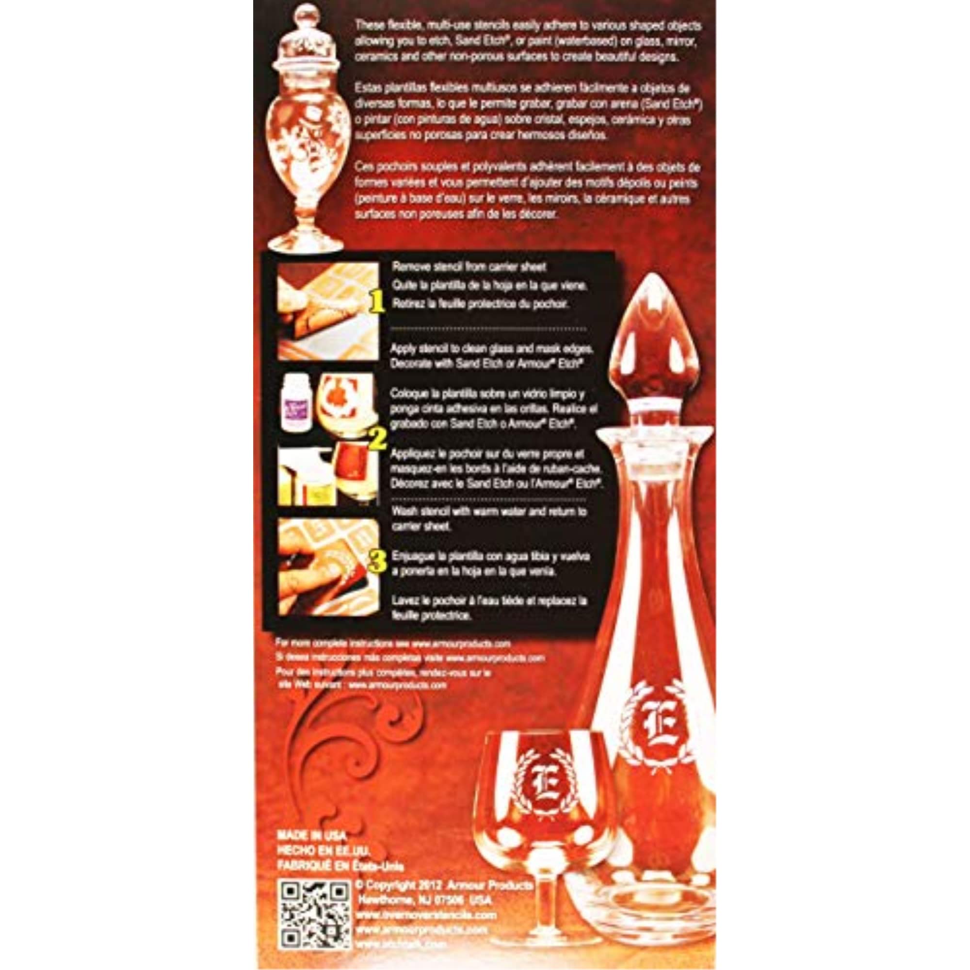 Snapklik.com : Armour Products Etch Over N Over Stencil