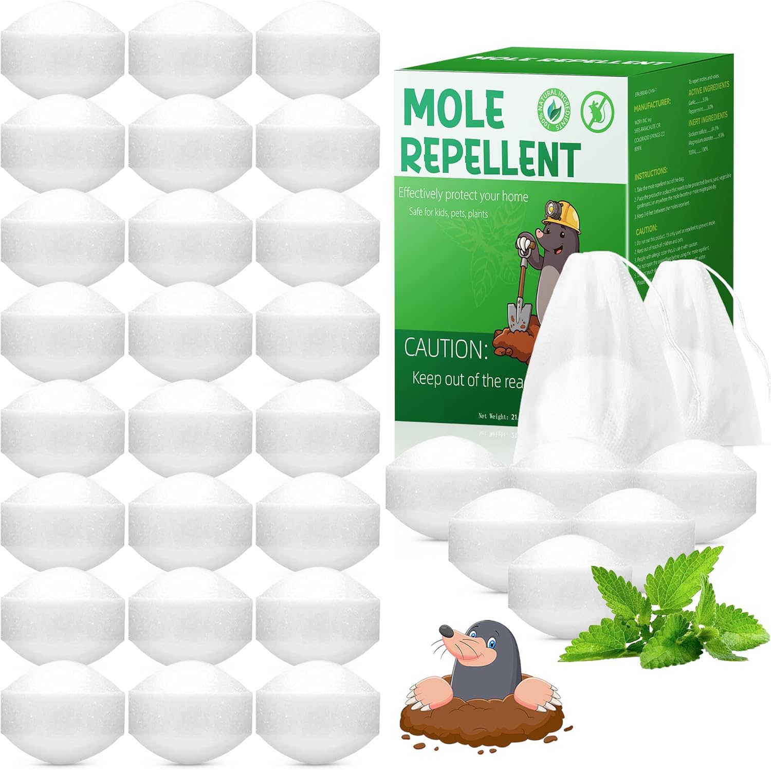 Amazon.com: 24 Pack Mole Repellent for Yard Garden Outdoor, Mole Repellent for Vole, Groundhog ...