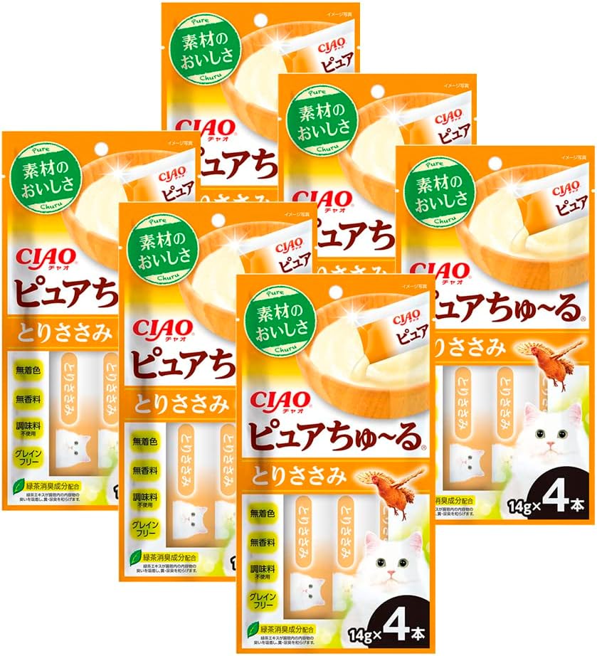 Amazon.co.jp: チャオ (CIAO) ピュアちゅ~る とりささみ 4本 6個セット : ペット用品