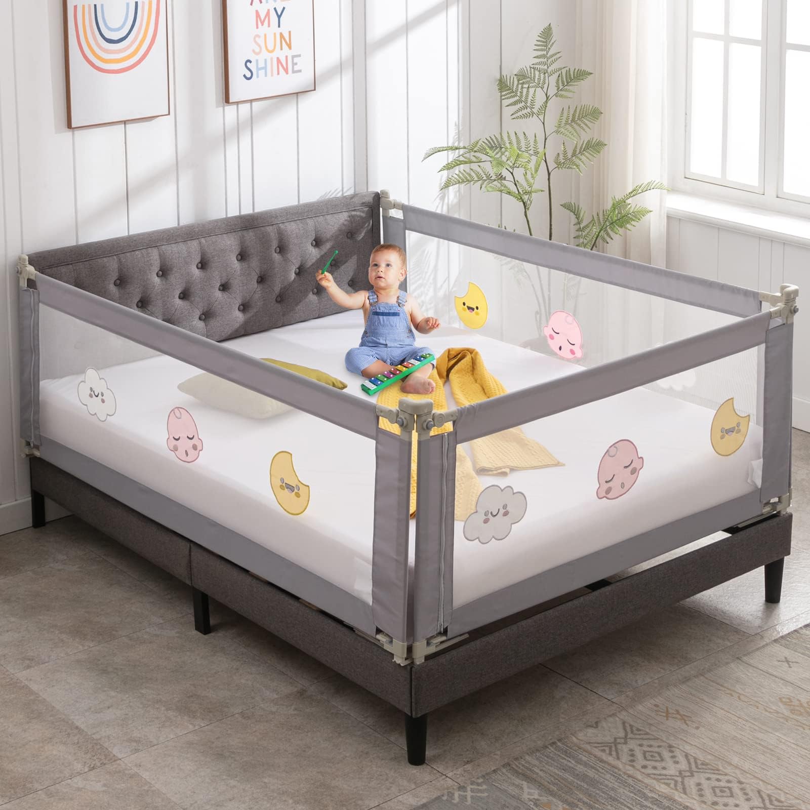 Amazon.com : SURPCOS Bed Rails for Toddlers -New Upgraded Extra Long ...