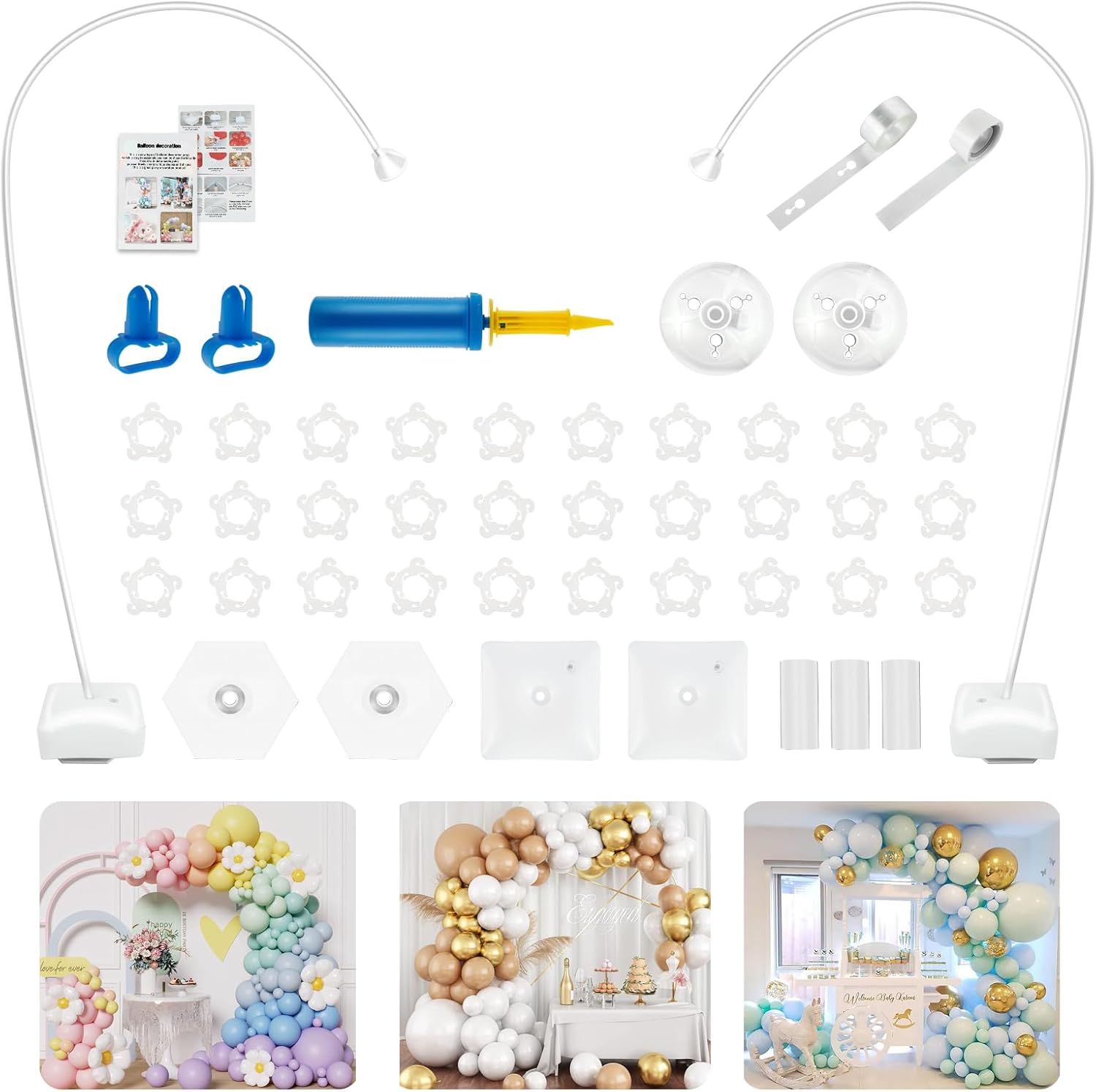 Balloon Arch Stand Reusable Balloon Arch Kit Bendable Balloon Column ...