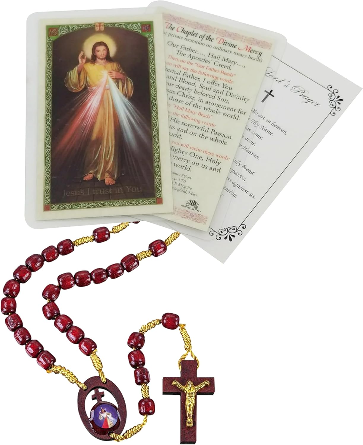 Amazon.com: Divine Mercy Rosary - Divine Mercy Prayer Cards, The Lord's ...