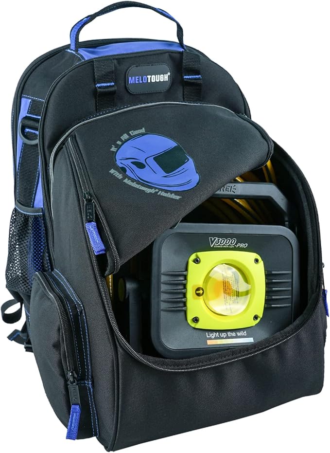 MELOTOUGH Electrician Tool Bag Welding Tool Backpack with Helmet Catch ...