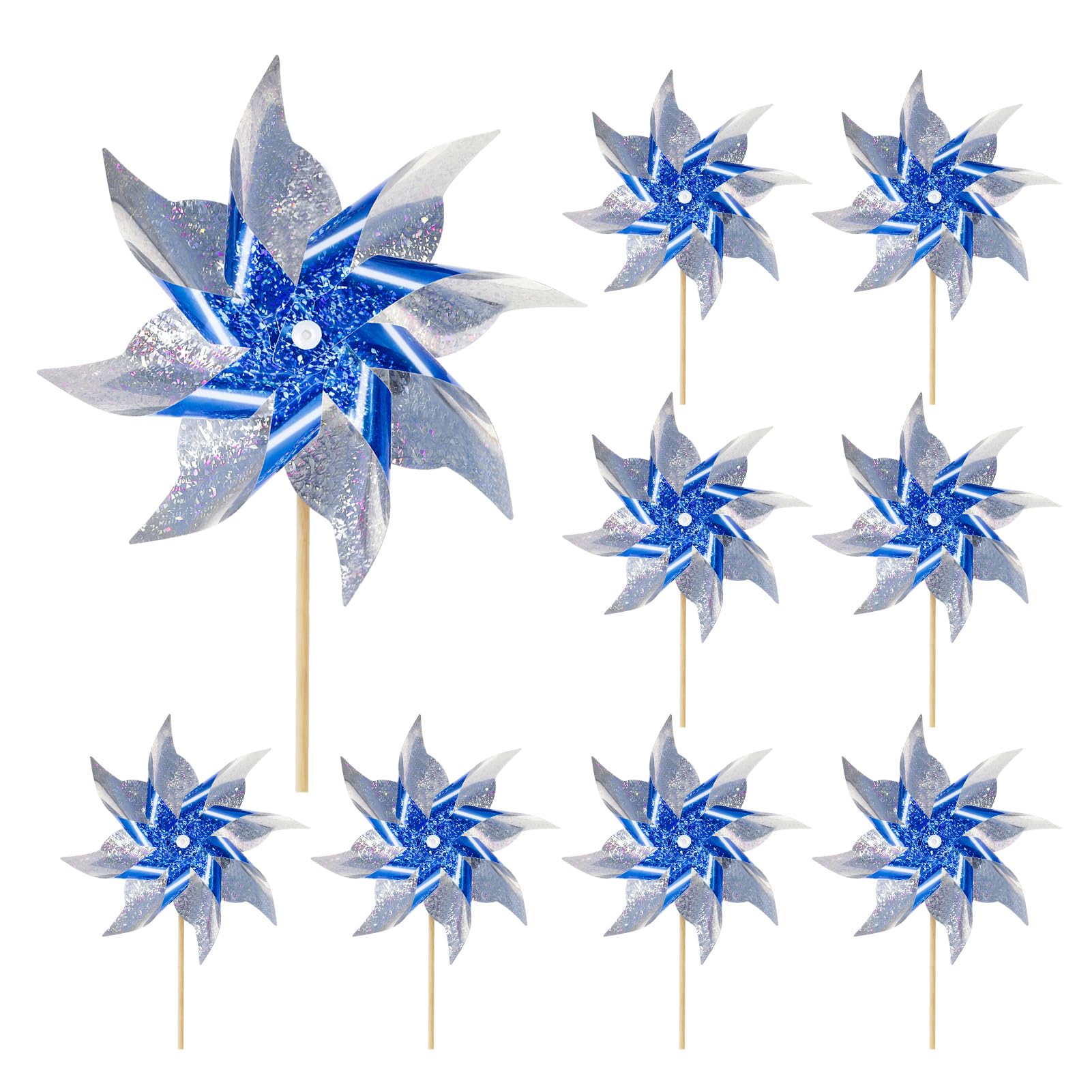 Amazon.com: 10 Pack Reflective Pinwheels for Yard and Garden, Wind ...