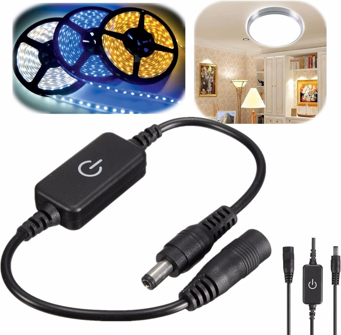Amazon.com: Mini Inline Touch Dimmer Controller Adapter for LED Strip ...