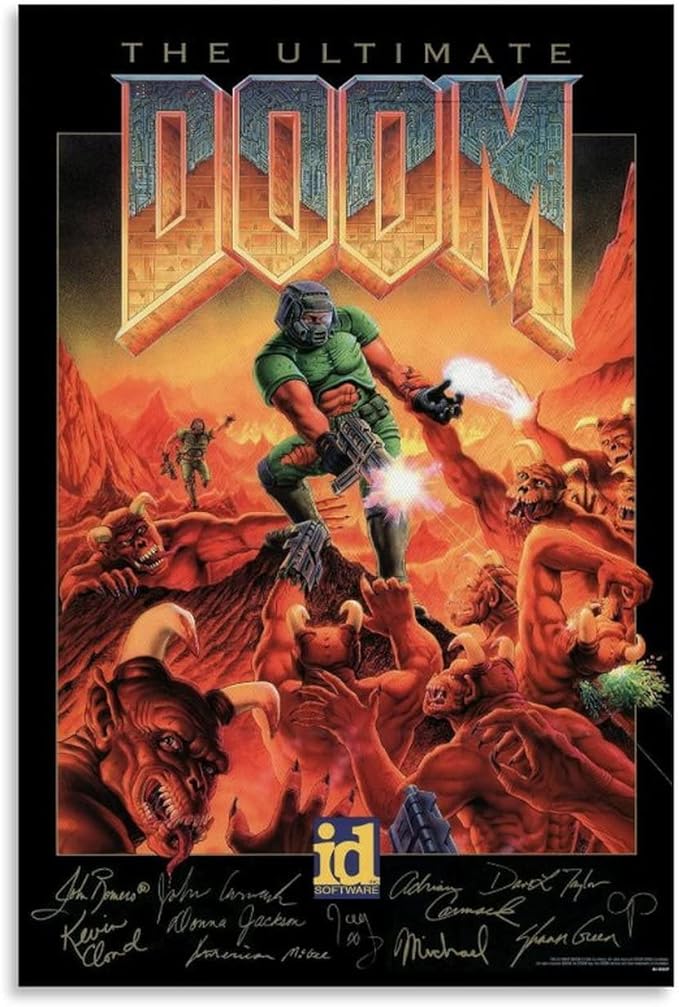 SUPENG - Póster de arte retro de Doom Original Game Póster decorativo ...
