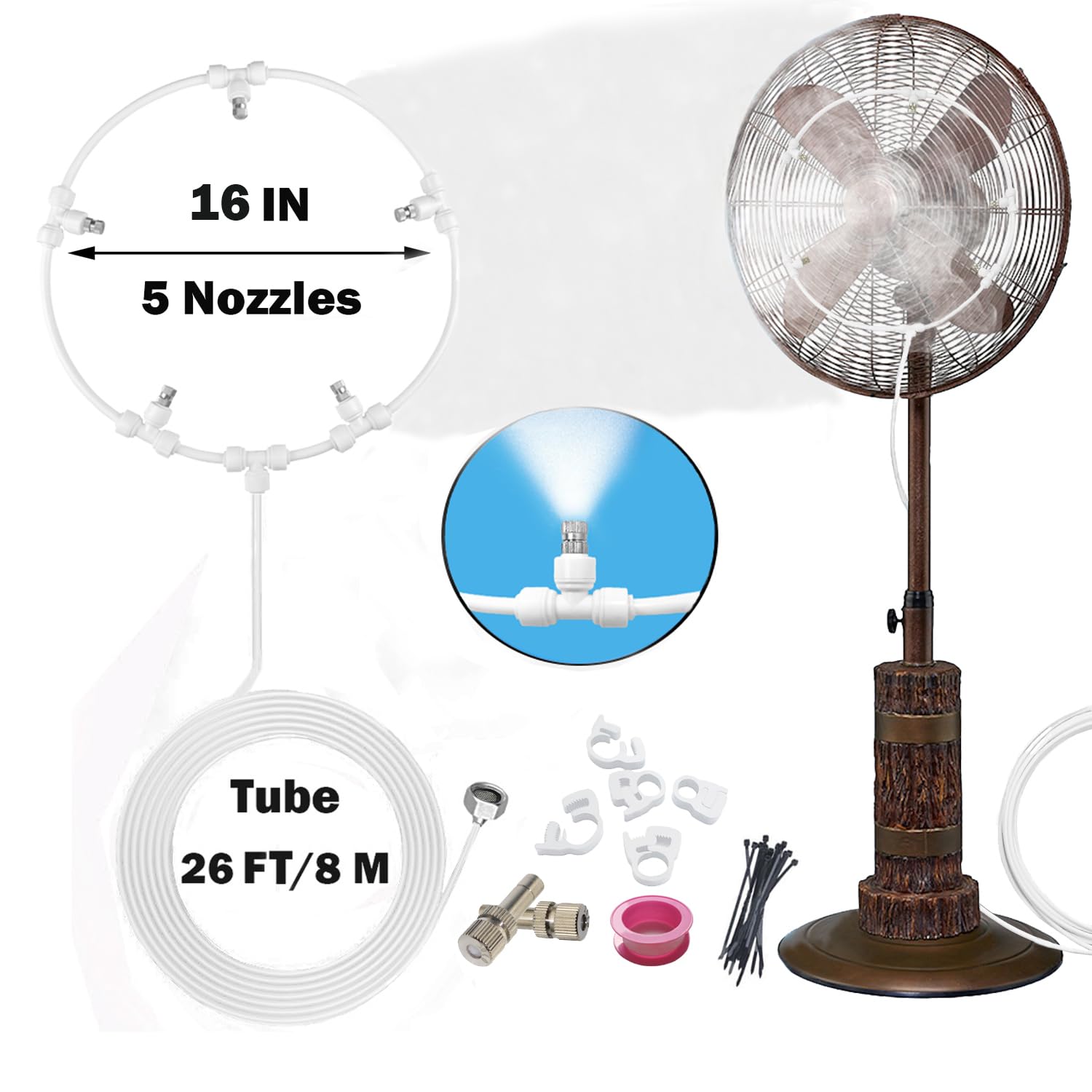 Amazon.com: Patio Misters for Cooling Outdoor with 16 Inch Misting Fan ...