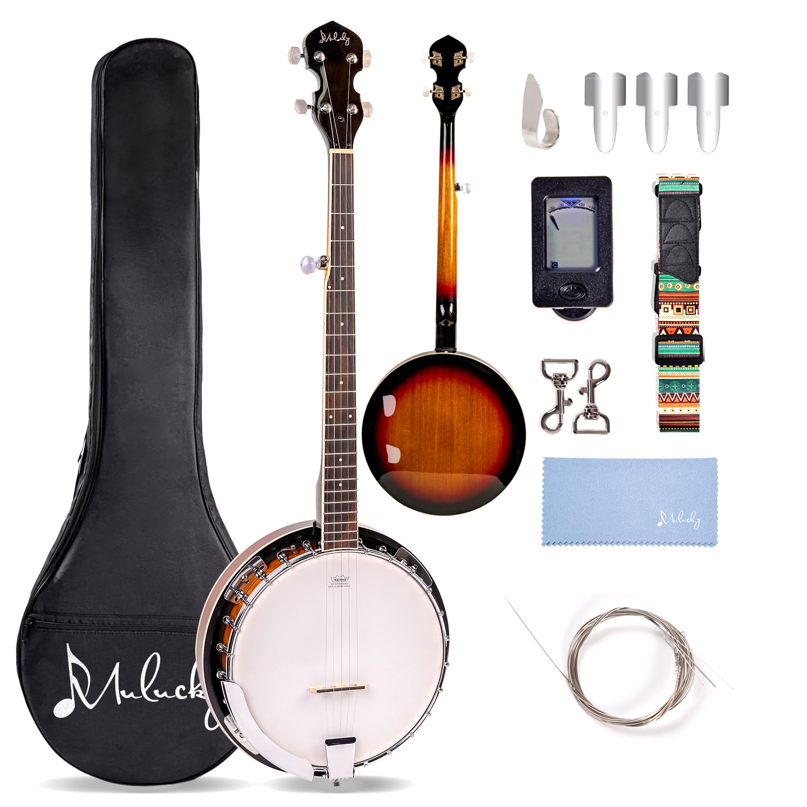 Snapklik.com : Mulucky 5 String Banjo - Full Size