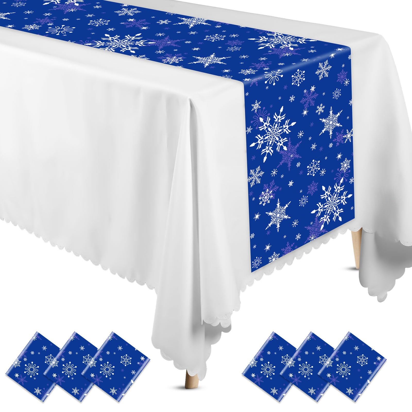 Amazon.com: Windkream 6 Pcs Christmas Table Runner Disposable Plastic ...