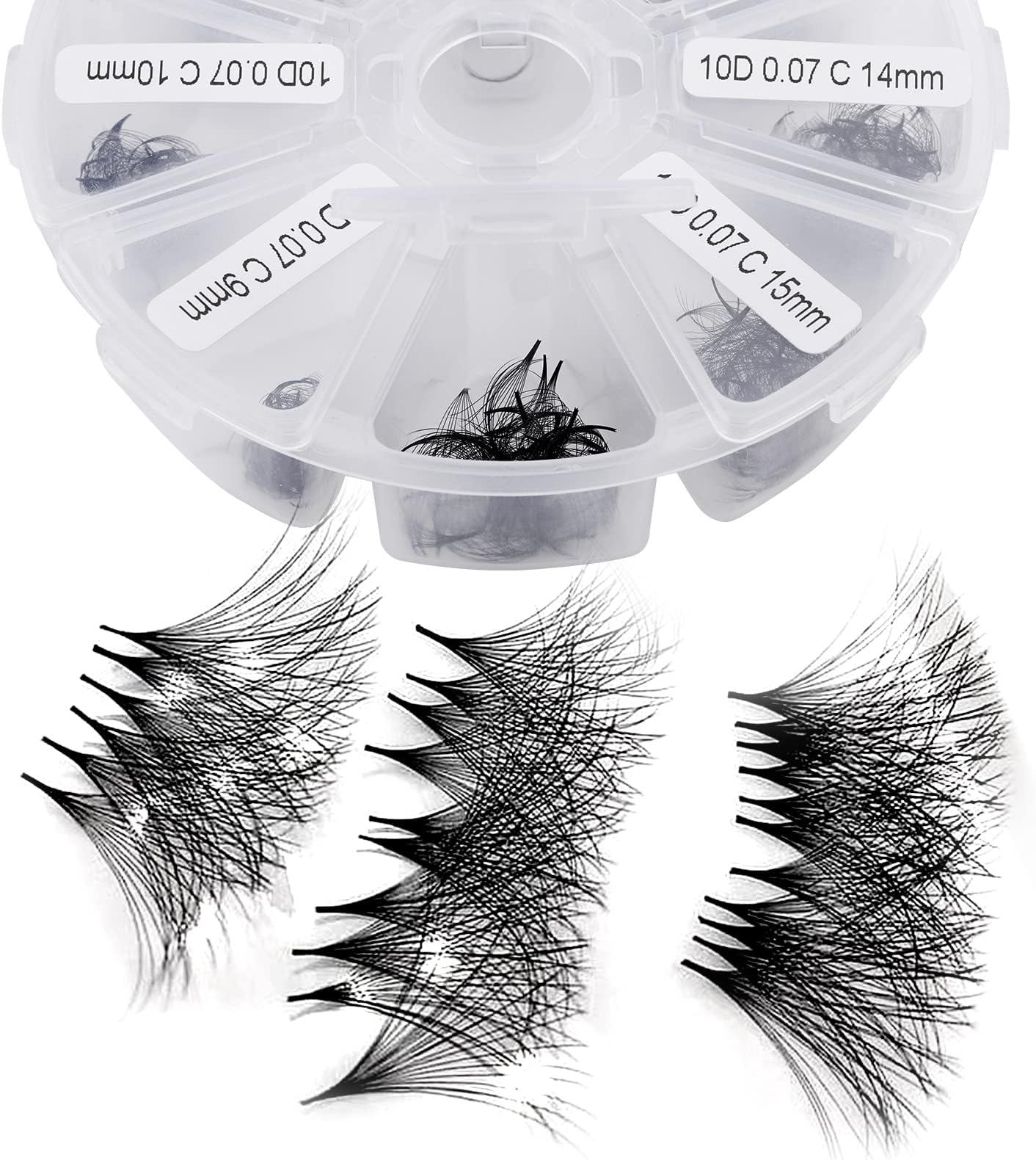 Amazon.com: 1000 Premade volume fans Mixed lengths 9-16mm loose Fans C ...