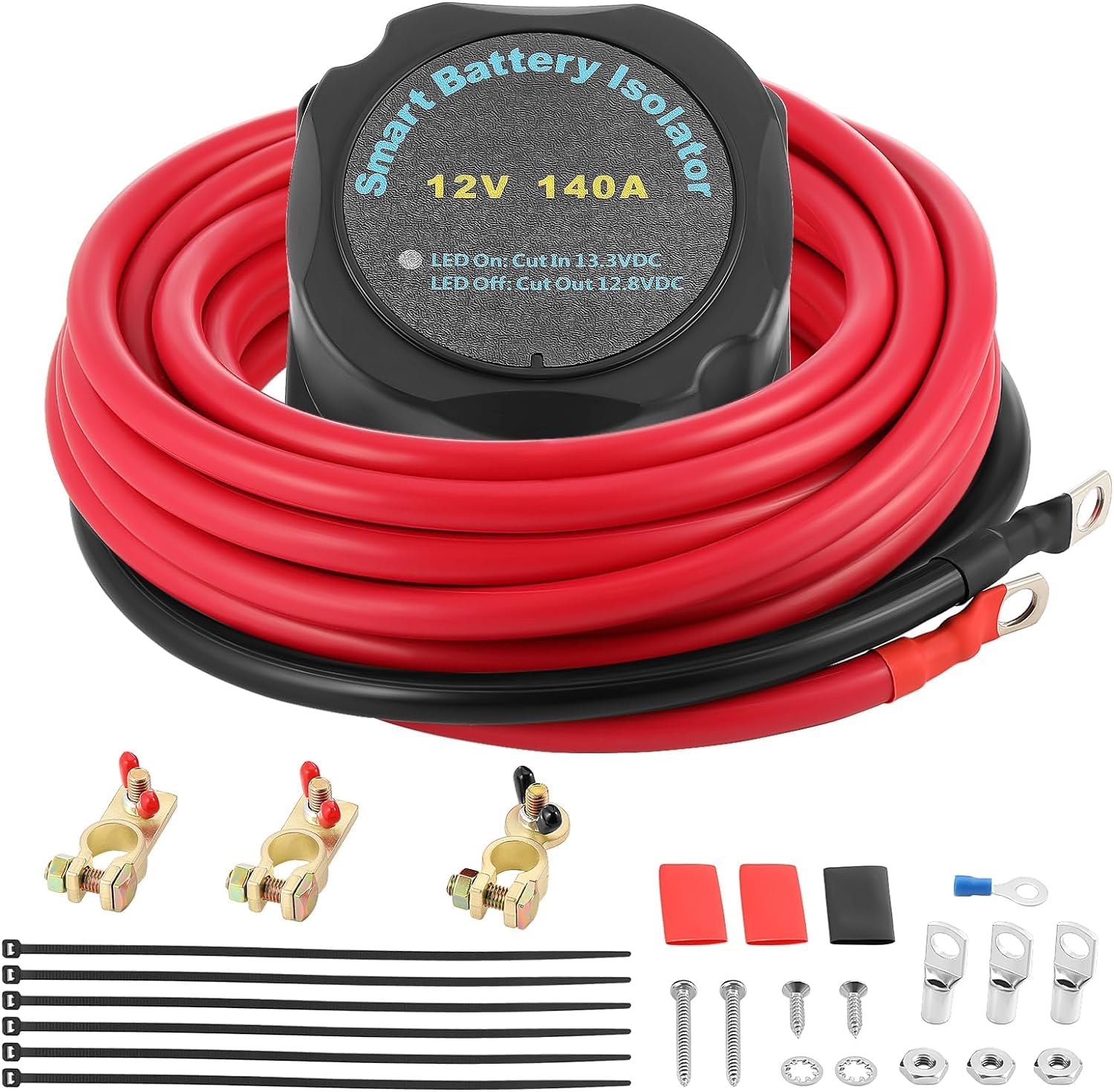 Snapklik.com : ISINSWIFT Dual Battery Isolator Kit, 12V 140Amp Battery ...