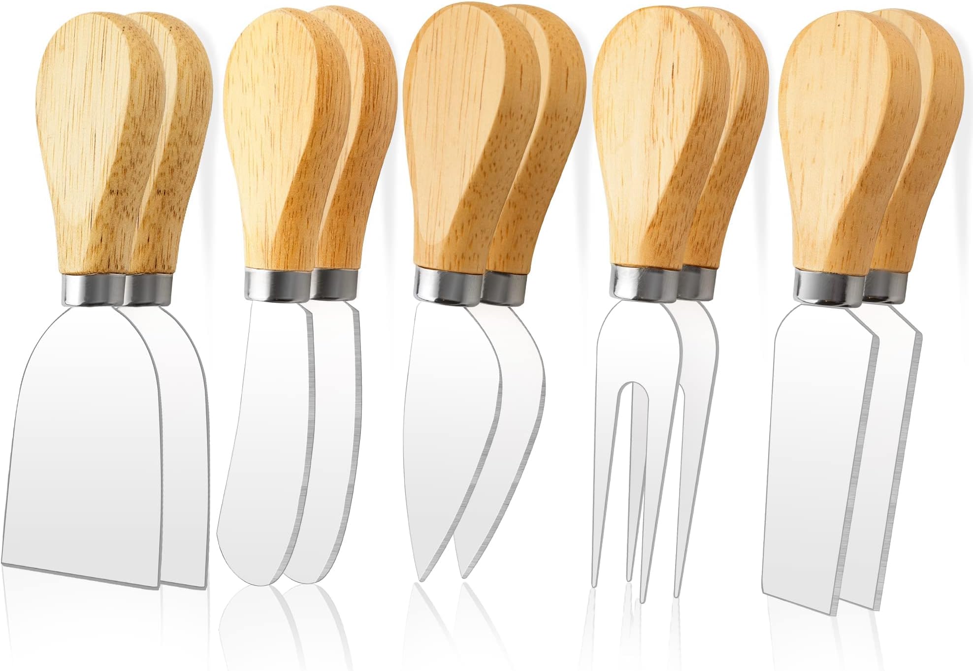 Amazon.com: ProudMoore 10 Pcs Cheese Knives, Wooden Handle Cheese Knife ...