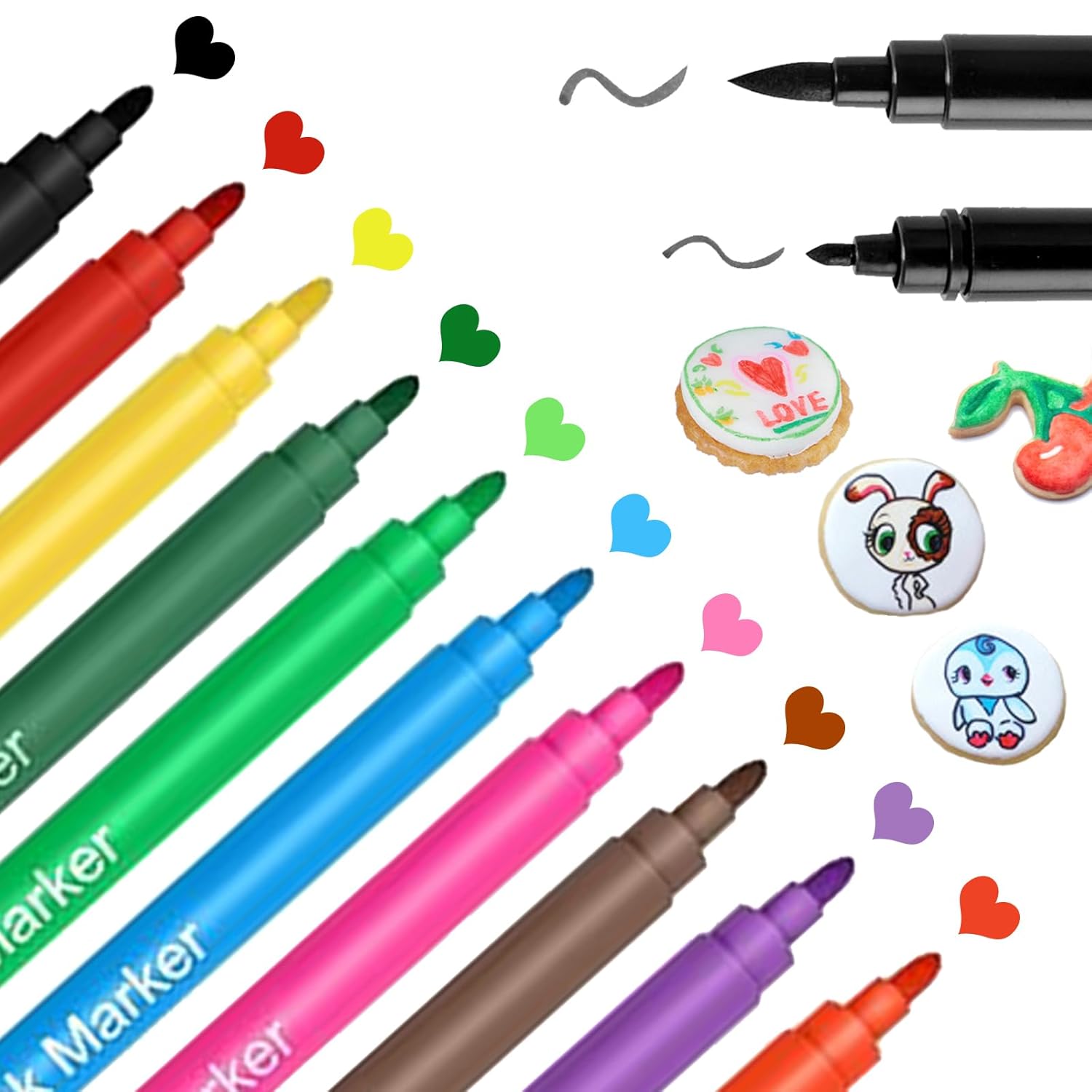 Amazon.com : Suuker Edible Markers for Cookie Decorating Kit, 10 Pieces ...