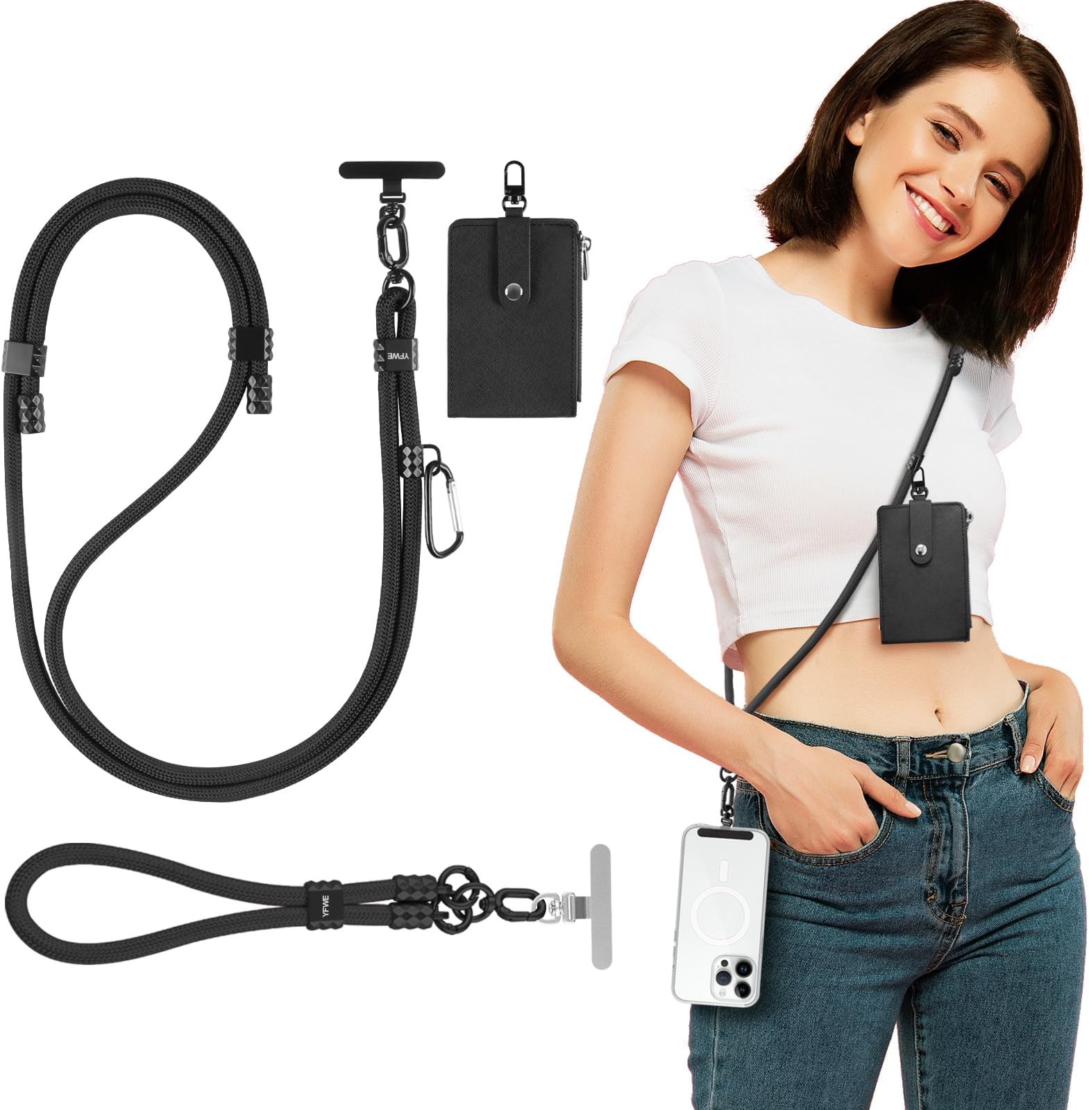 Amazon.com: YFWE Clip and Go Strap for Phone with Wallet Crossbody ...