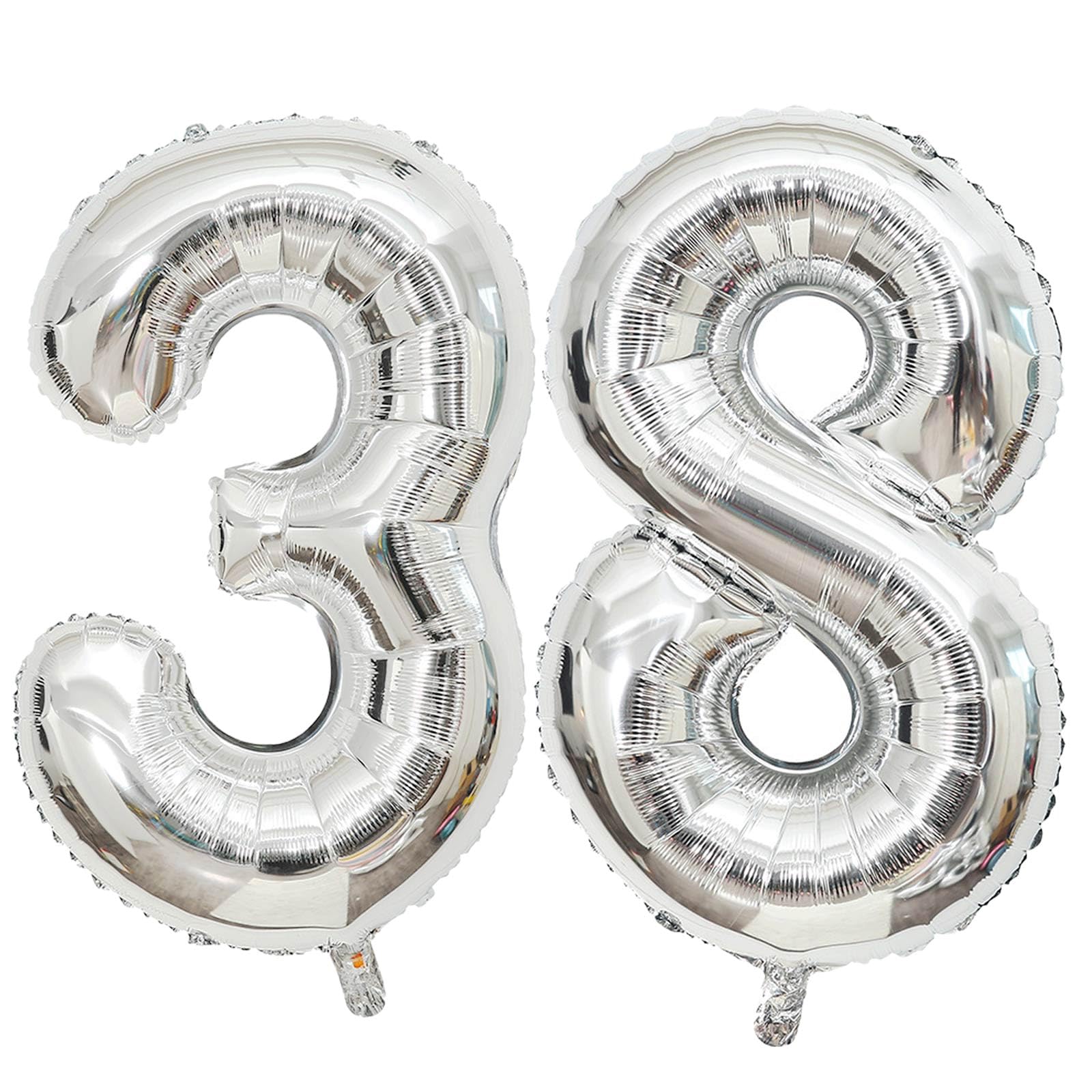 Amazon.com: Giant Silver Number 38 Balloons, 40 Inch Jumbo Number 38 ...