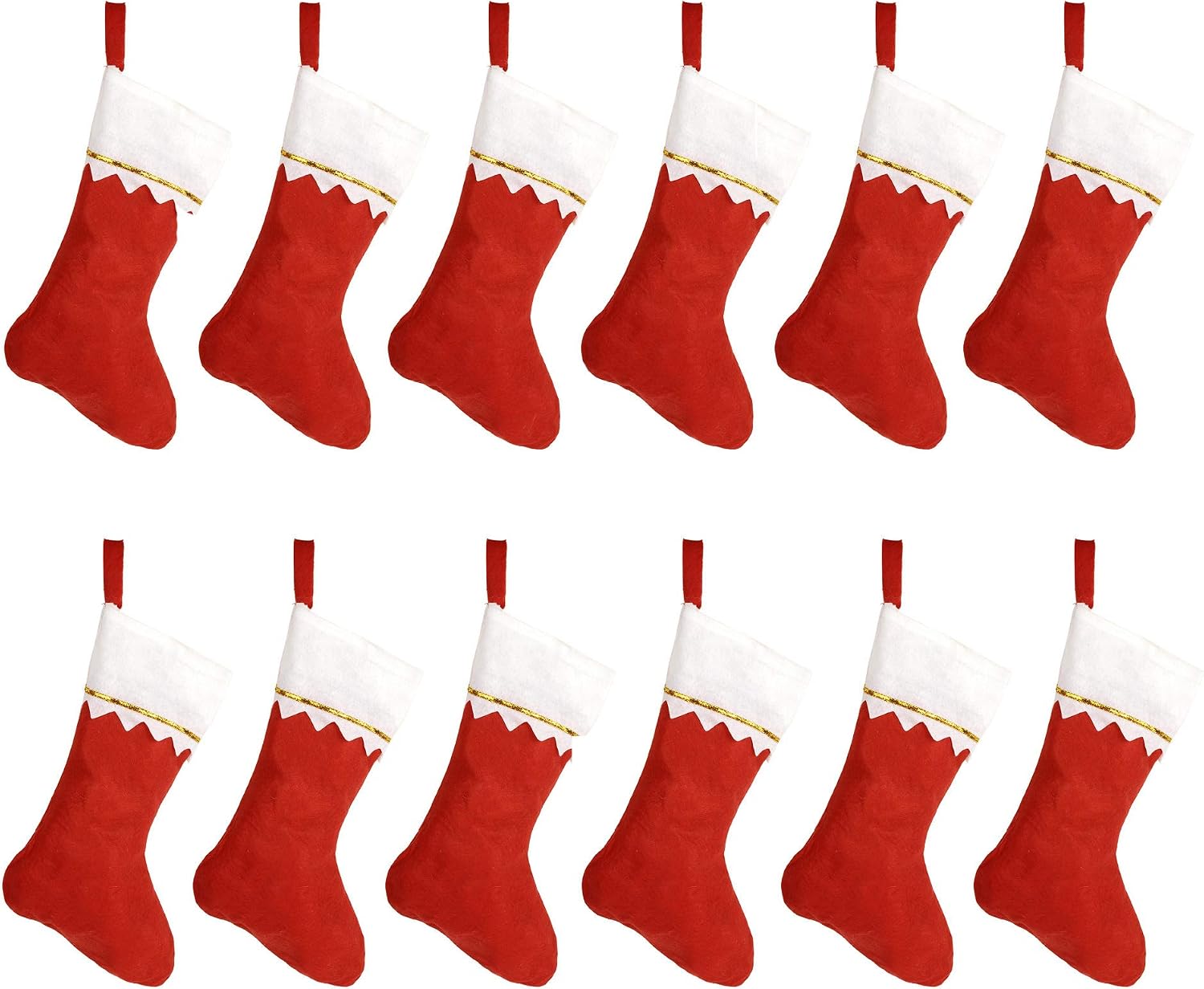 Amazon.com: 12 Pack Red Felt Christmas Stockings Bulk 15" Xmas ...
