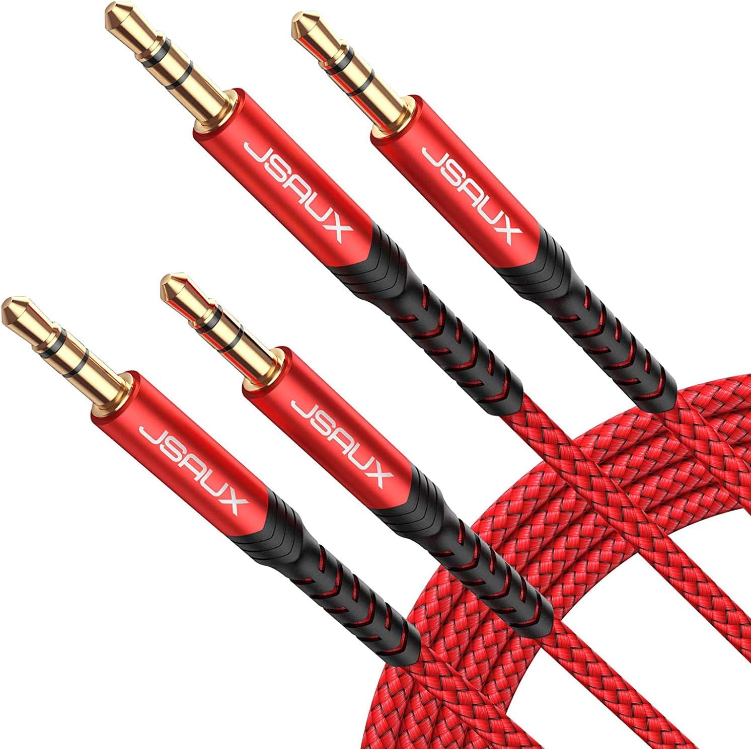 AUX Cable 3.5mm Audio Cord, JSAUX【2 Pack 4ft】 Male to Male Headphone ...