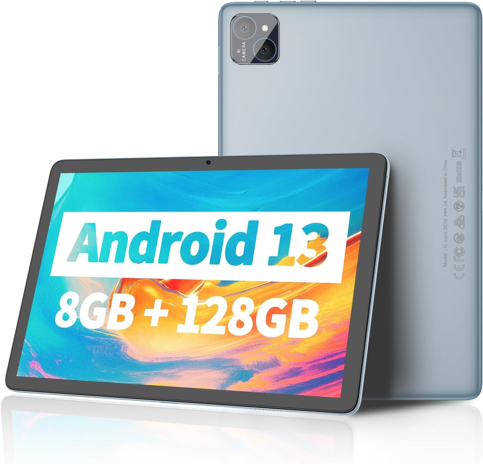 PRITOM 10 Inch Android 13 Tablet, 8GB(4+4), 128GB, Expandable 1TB, 8000 ...