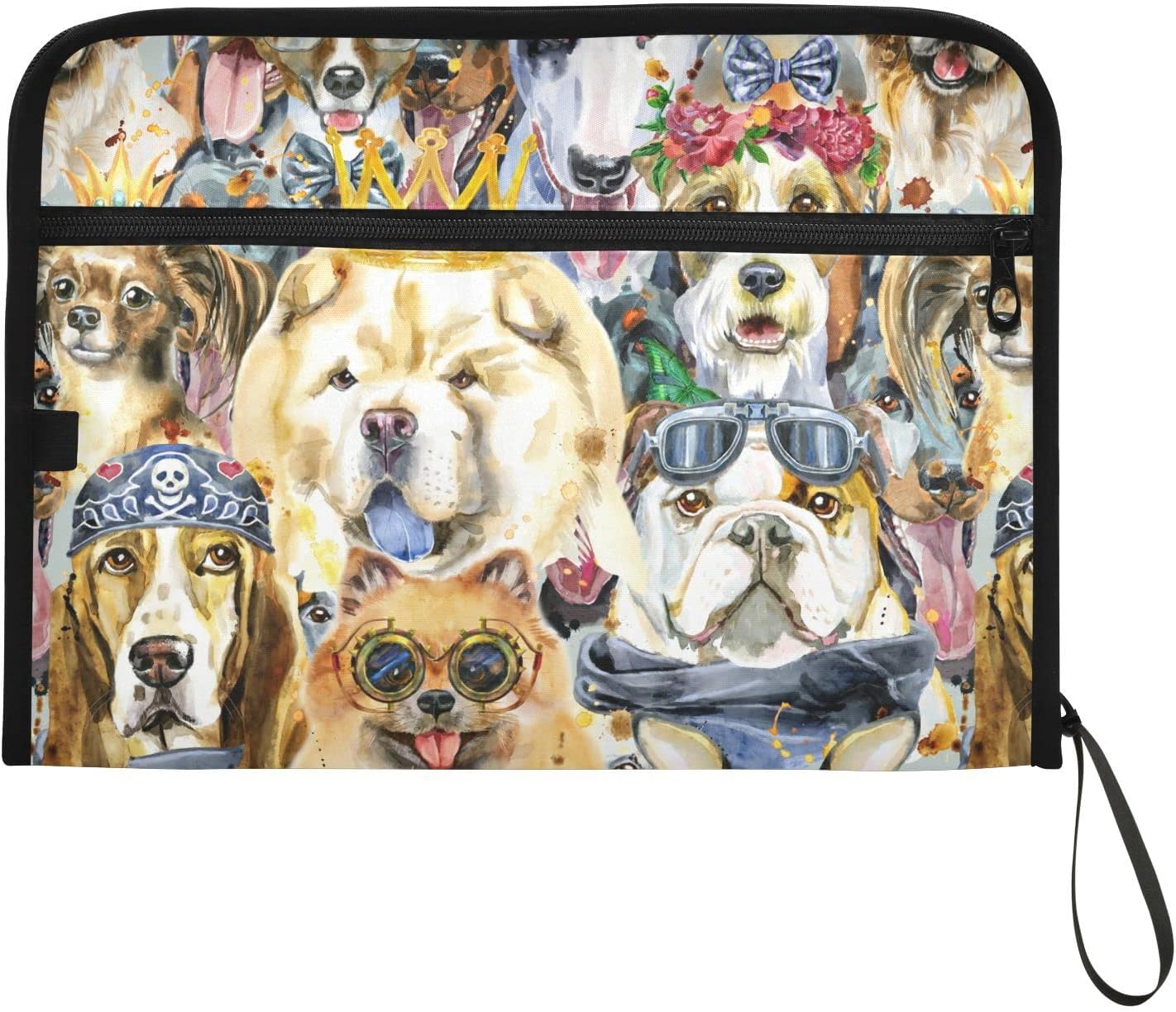 Watercolor Dog Expanding File Folder for Documents A4 Letter Size ...