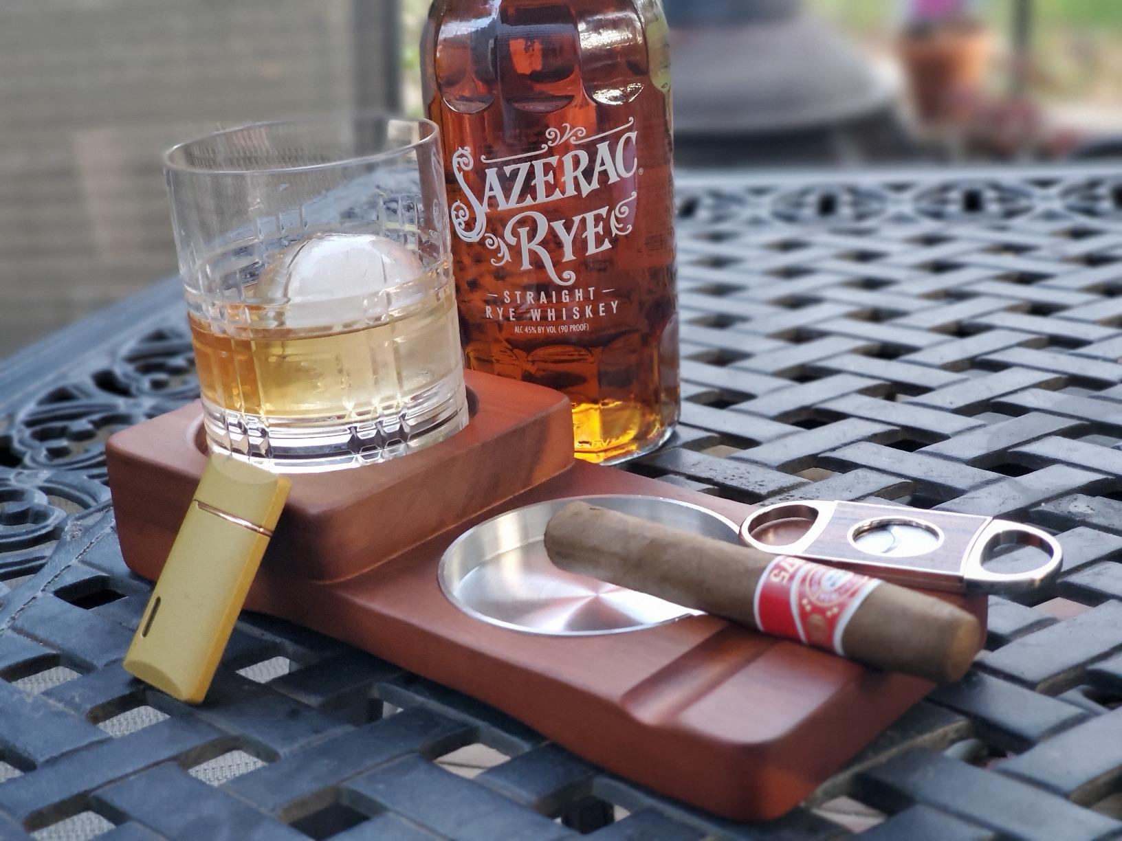 Amazon.com: Wooden Cigar Ashtray Wood Solid Cigar Ashtray Whiskey Glass ...