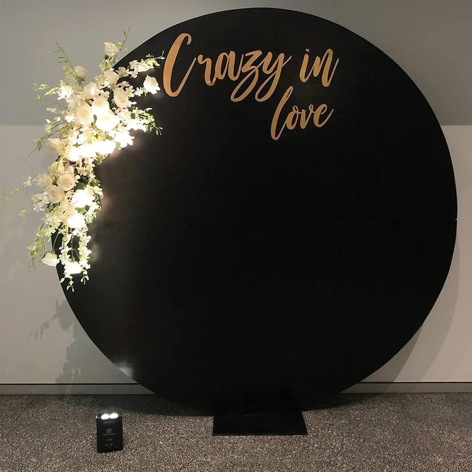 Amazon.com : 7.2x7.2ft Black Round Backdrop Cover Fabric Photo ...