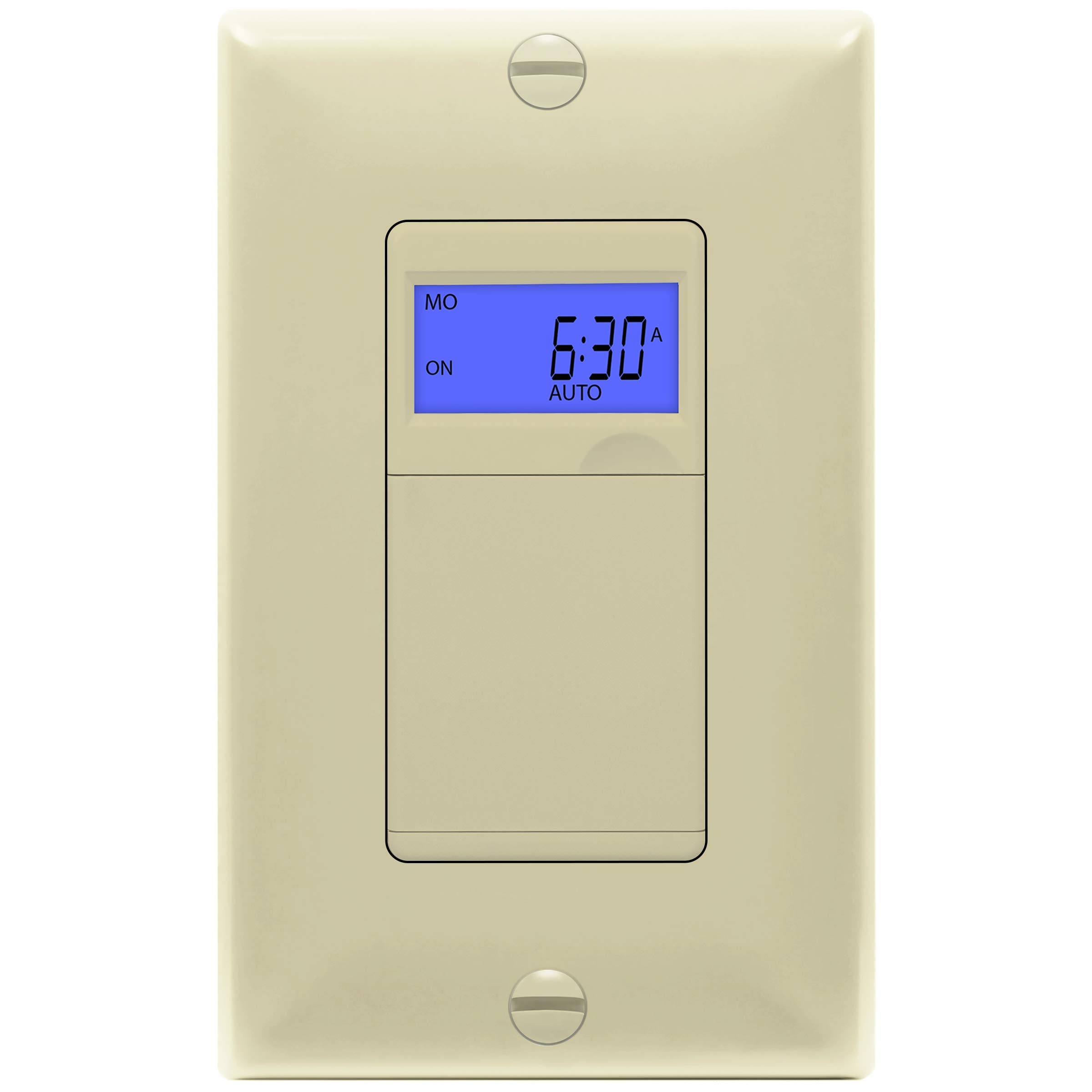 Enerlites Timer 7 Days Digital In Wall Programmable Timer Switch,