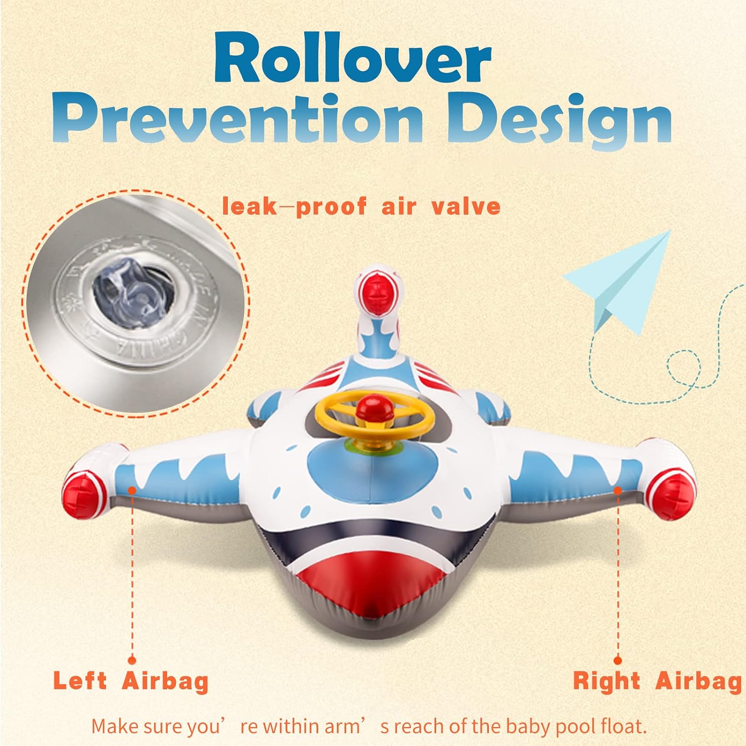 Growinlove Baby Pool Float Inflatable Airplane – Baby Floats with ...