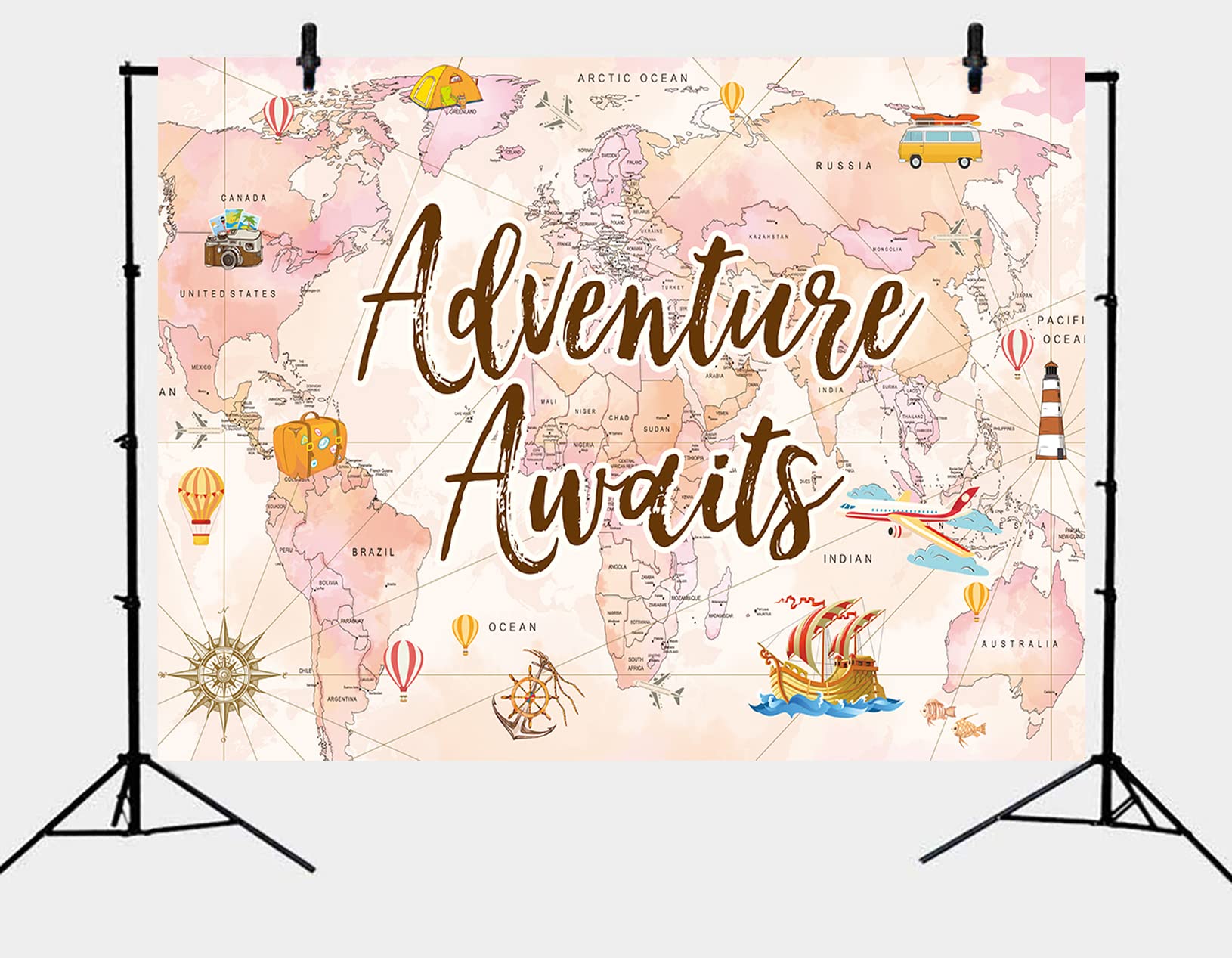 Snapklik.com : Adventure Awaits Backdrop Travel Themed Adventure ...