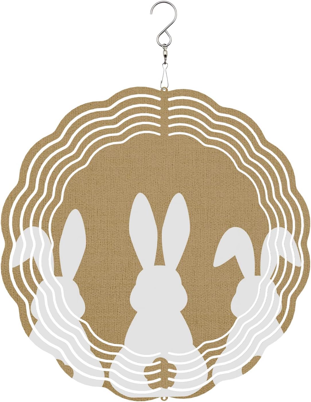Amazon.com: Wind Spinners Outdoor Rabbit on Yellow Cotton Linen Texture ...