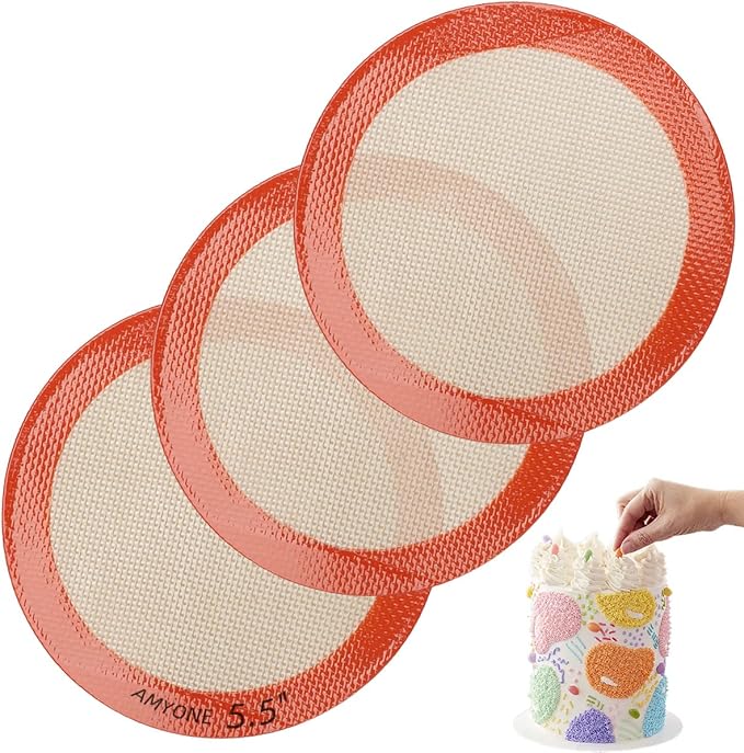 Amazon.com: 6 Inch Round Baking Mats, Non-Stick Reusable(Round 5.5 ...