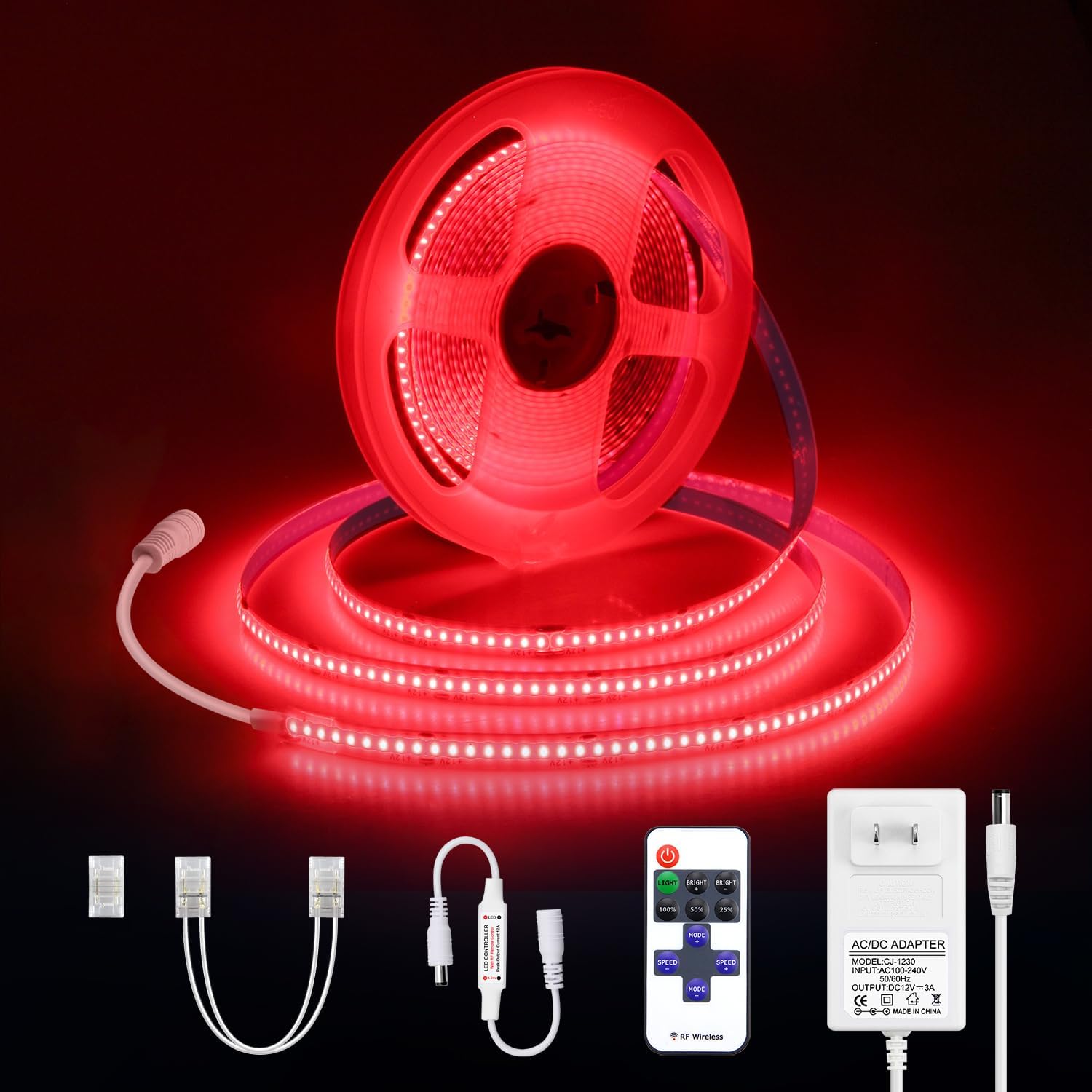 Amazon.com: ALITOVE 32.8ft 5050 SMD Red LED Flexible Strip Ribbon Light ...