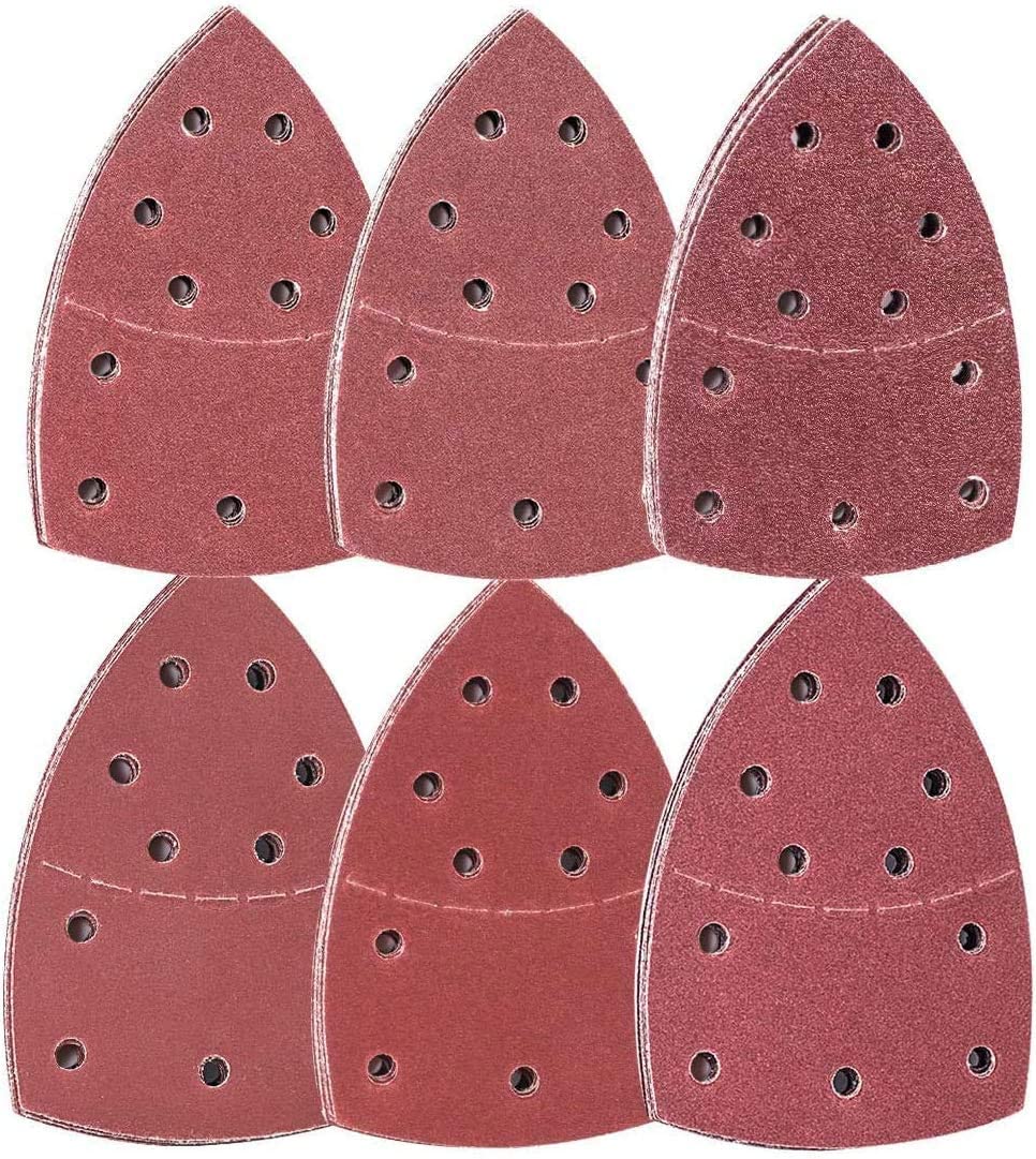 72pieces Sanding Sheets, Hook And Loop Mouse Sander Pads Sander Paper ...