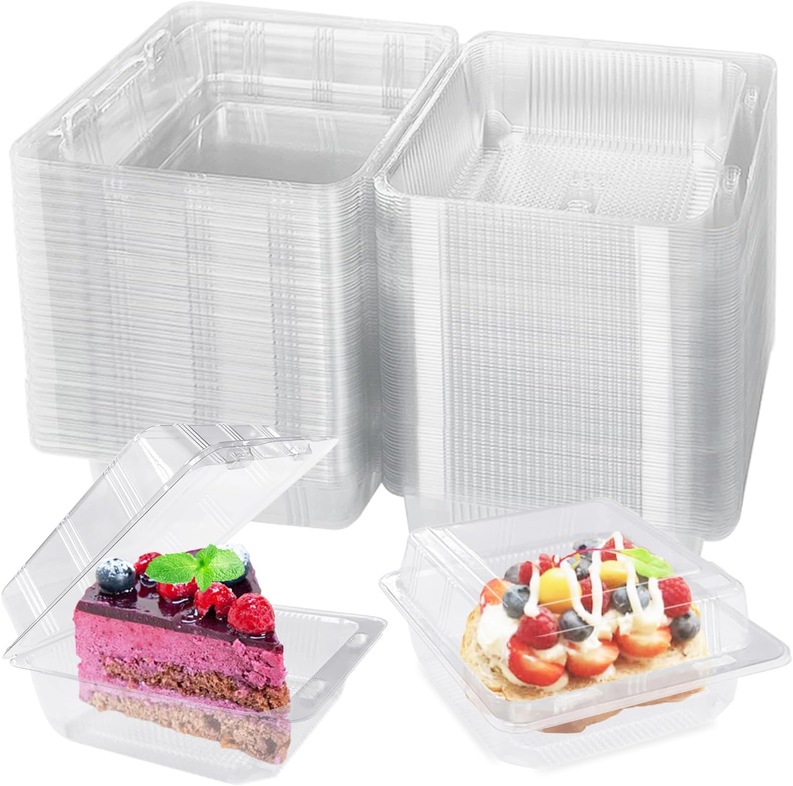 Amazon.com: Juvale 50 Pack Clear Disposable Food Containers with Hinged ...