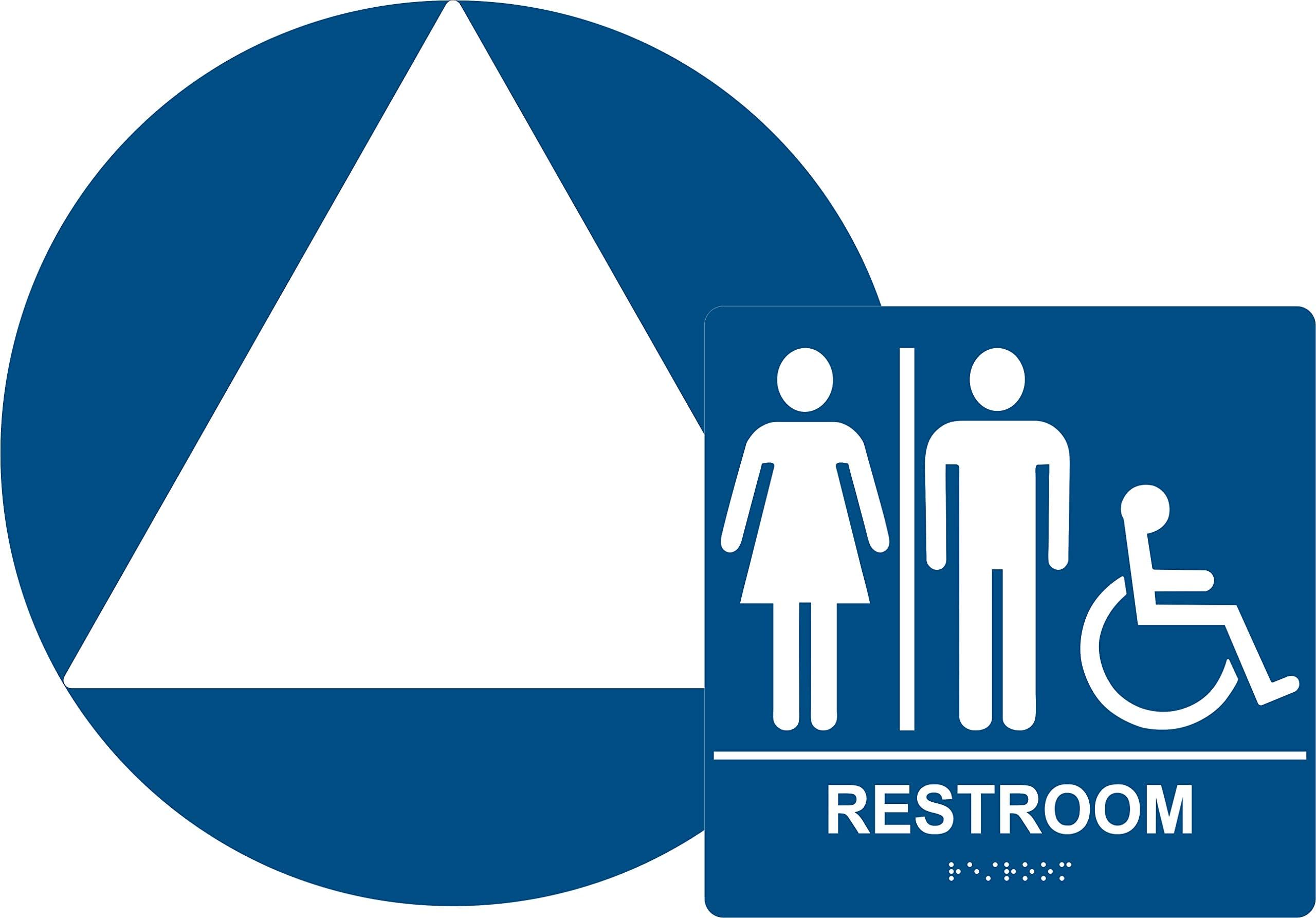 Amazon.com: ADA All Gender Restroom Sign Bundle, Door and Wall Sign ...