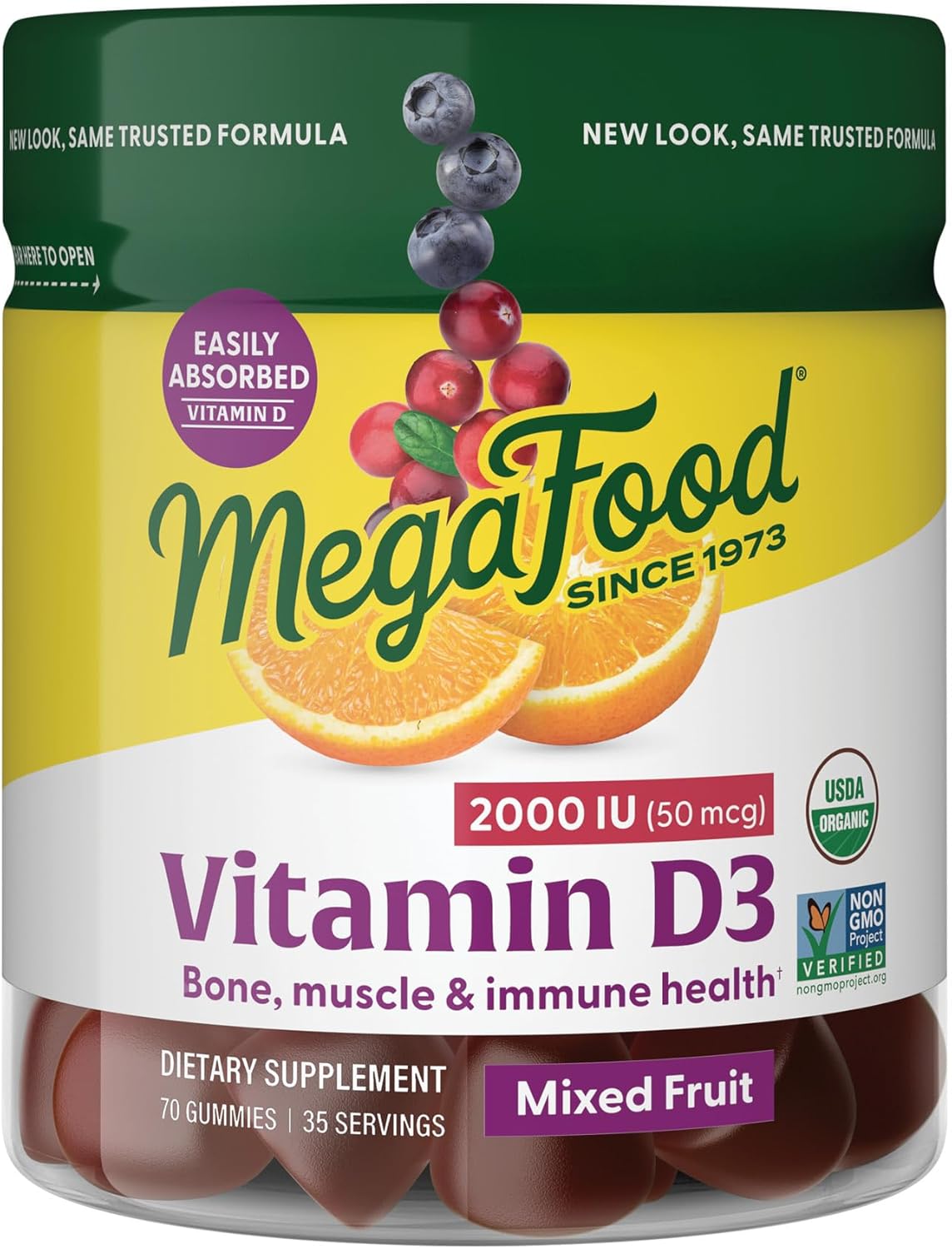 Amazon.com: MegaFood Vitamin D3 Gummies 2000 IU (50 mcg) - Vitamin D ...