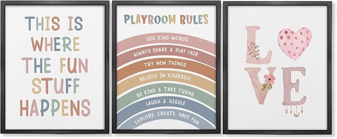 Amazon.com: GOXFOC Boho Neutral Rainbow Wall Art Prints Unframed Set of ...