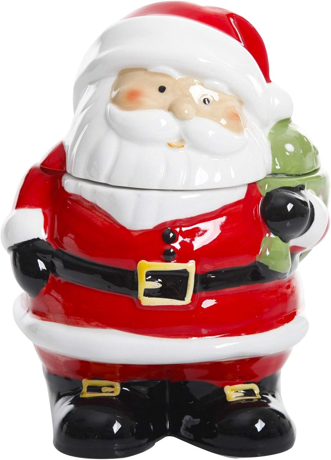 Amazon.com - UKN 7.5 Inch Santa Holiday Cookie Jar Multi Color Coastal ...
