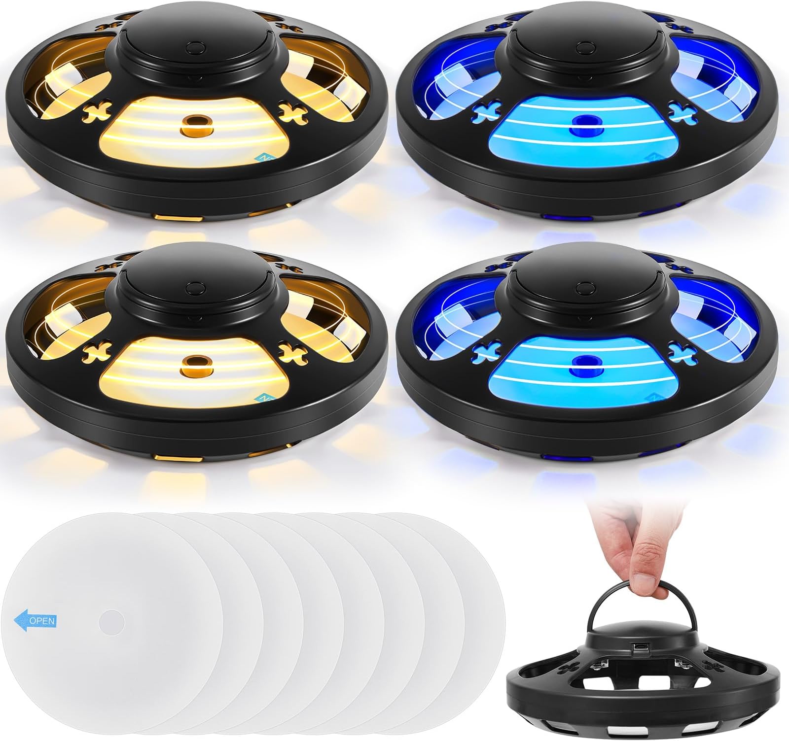 Amazon.com : Kittmip 4 Pcs Flea Traps with 8 Sticky Discs for Inside ...
