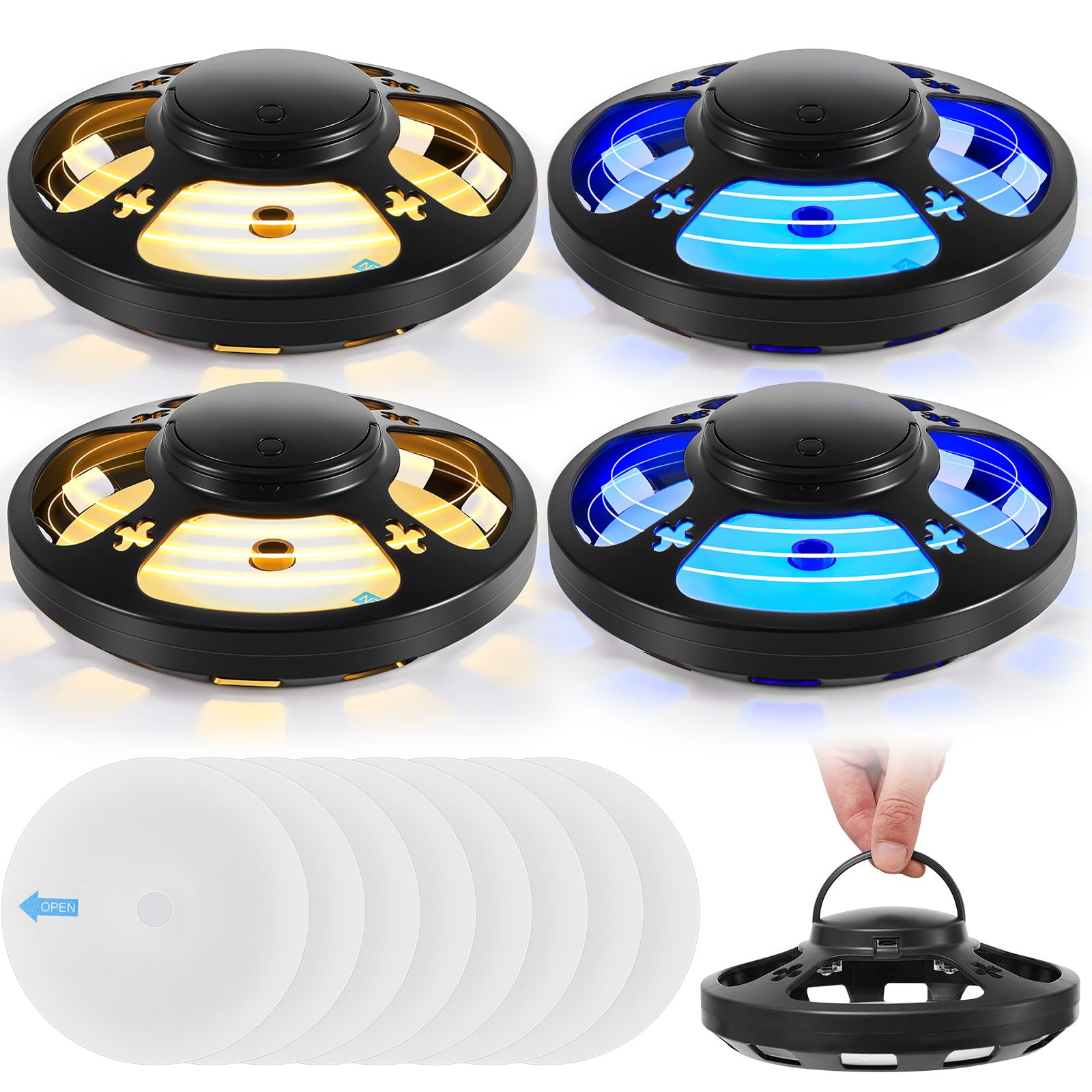 Amazon.com : Kittmip 4 Pcs Flea Traps with 8 Sticky Discs for Inside ...