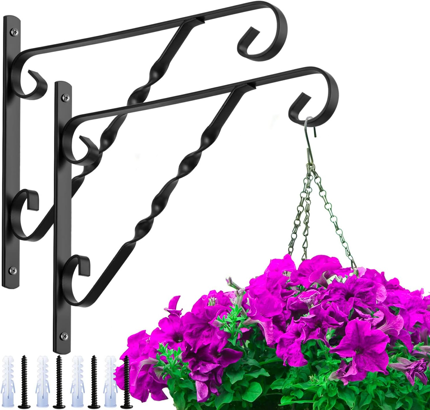 Amazon.com: AMAGABELI GARDEN & HOME 2 Pack Hanging Plant Brackets ...