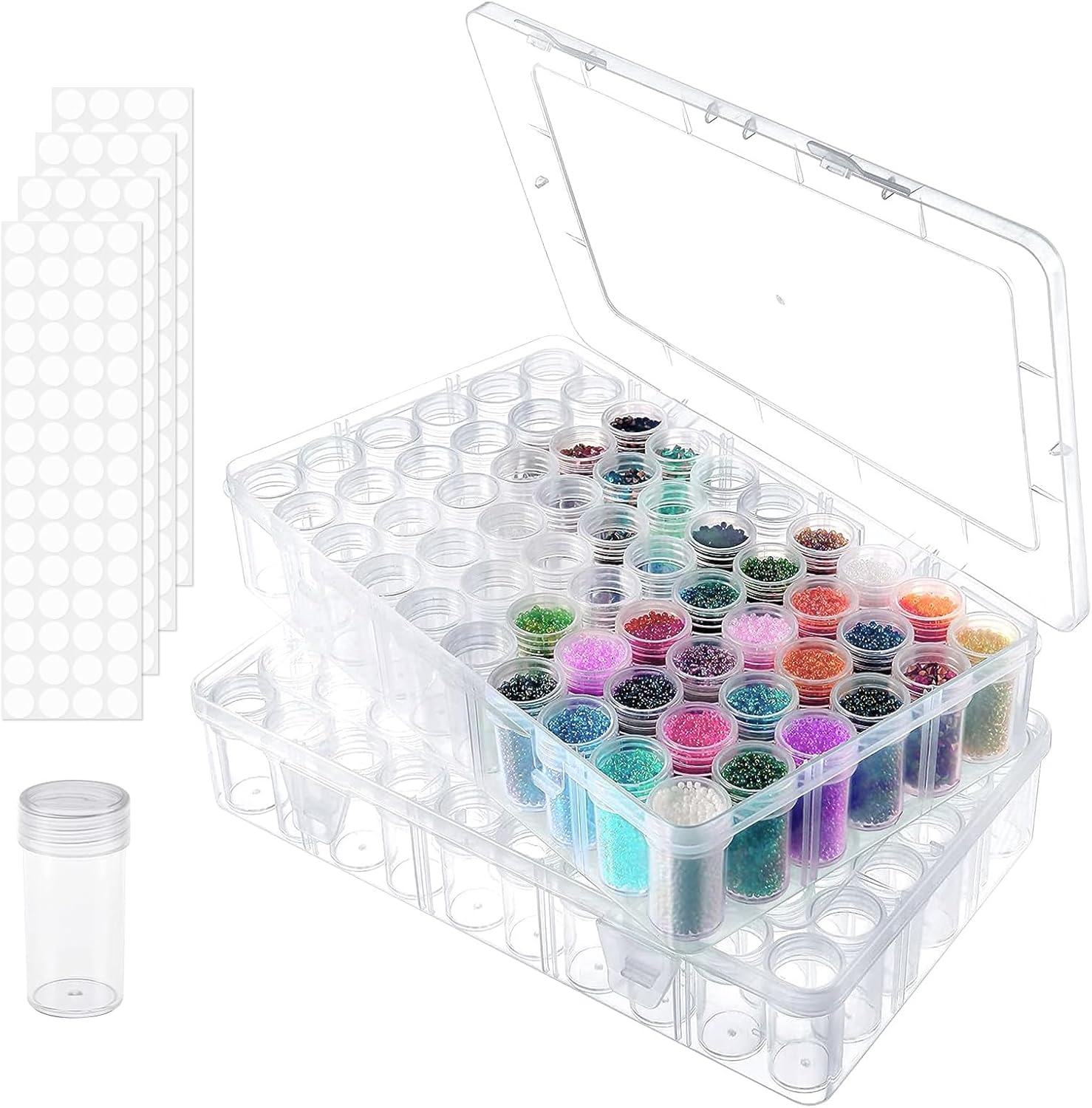 Amazon.com: BELEFU 2 Pack 60 Grids Diamond Painting Storage Containers ...