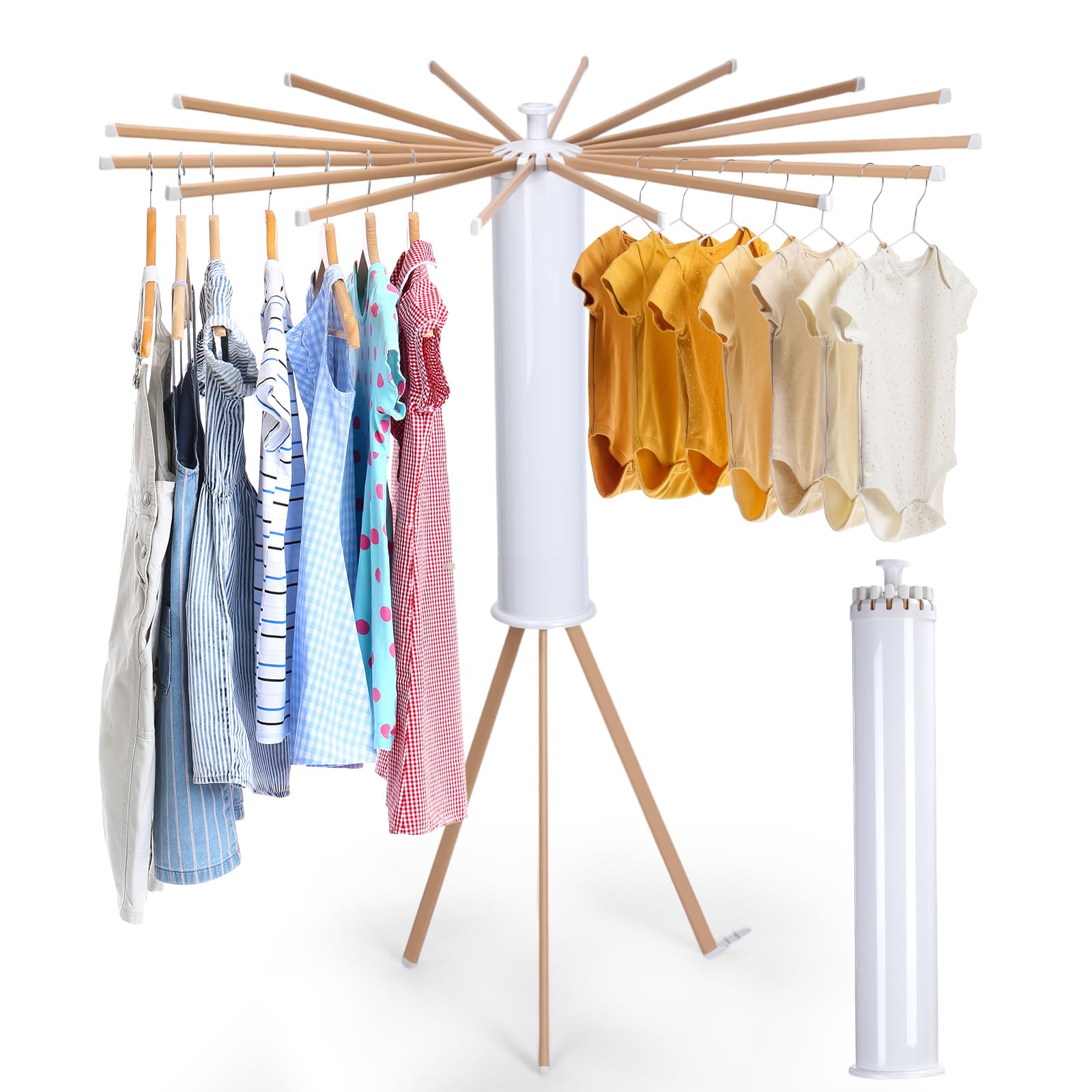Amazon.com: Briwooody Tripod Clothes Drying Rack Foldable Laundry ...