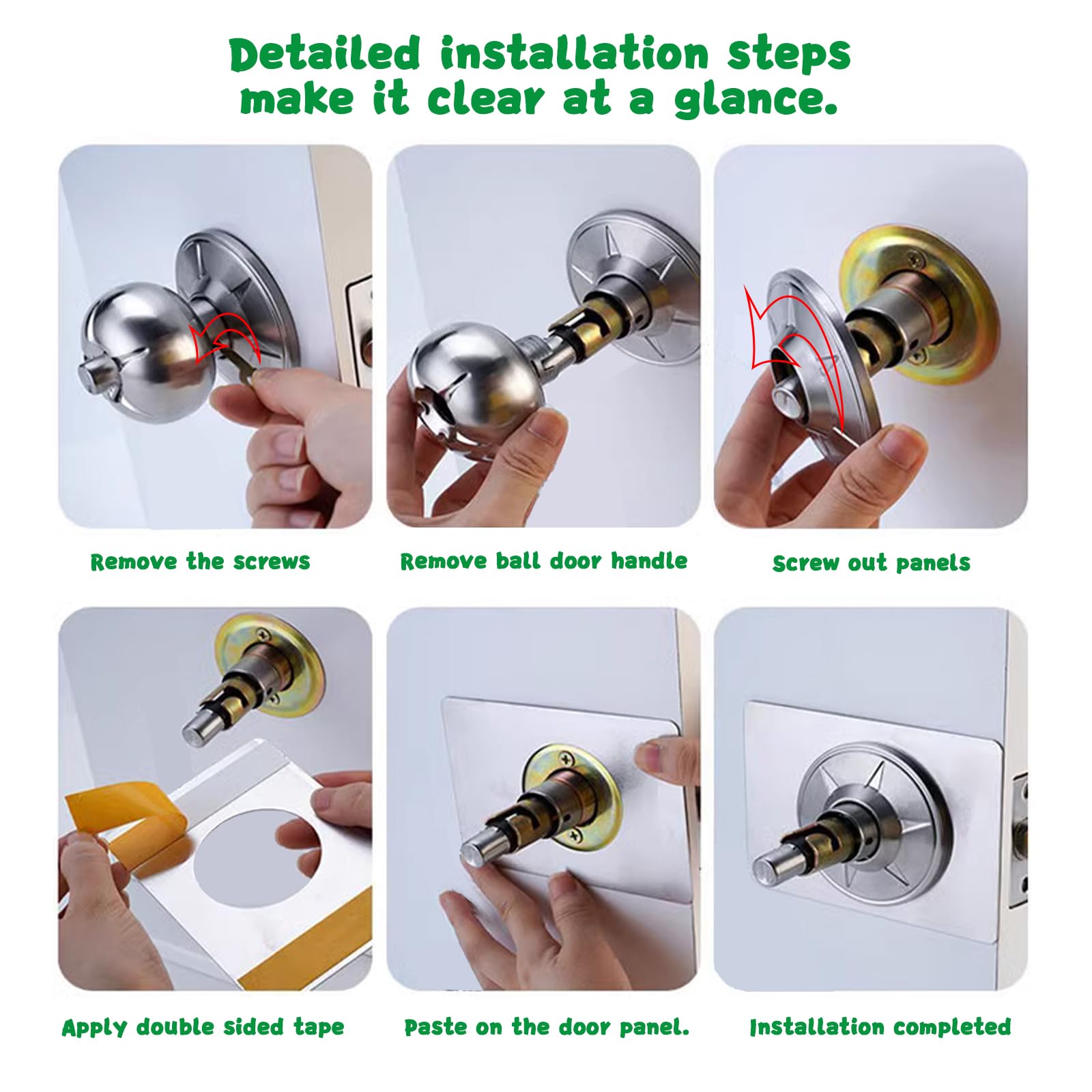 Snapklik.com : Door Lock Repair Plate, Door Lock Knob/Lever/Deadbolt ...