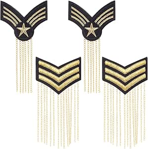 Amazon.com: WEBEEDY 4 PCS United States Army Rank Epaulet Stars ...