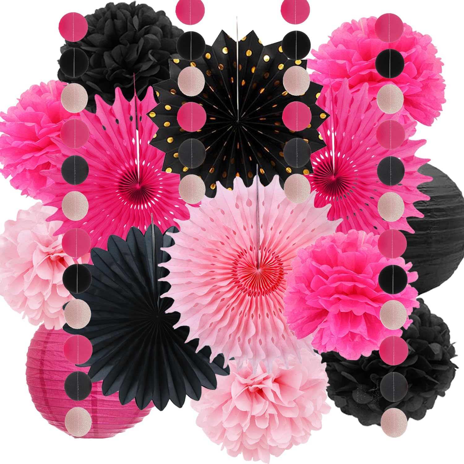 Amazon.com: Hot Pink Party Decorations for Girls Women Hot Pink and ...