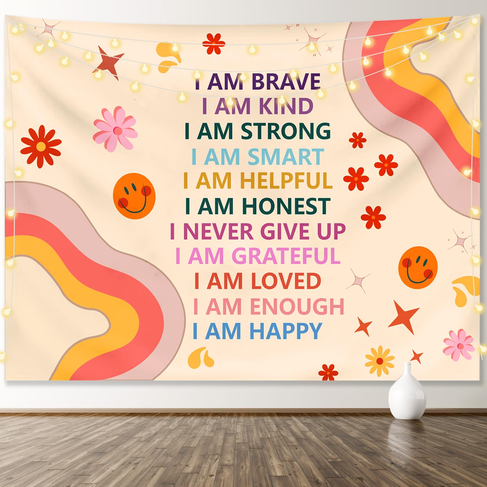 Amazon.com: KJHL Rainbow Motivational Tapestry Wall Hanging Quote ...