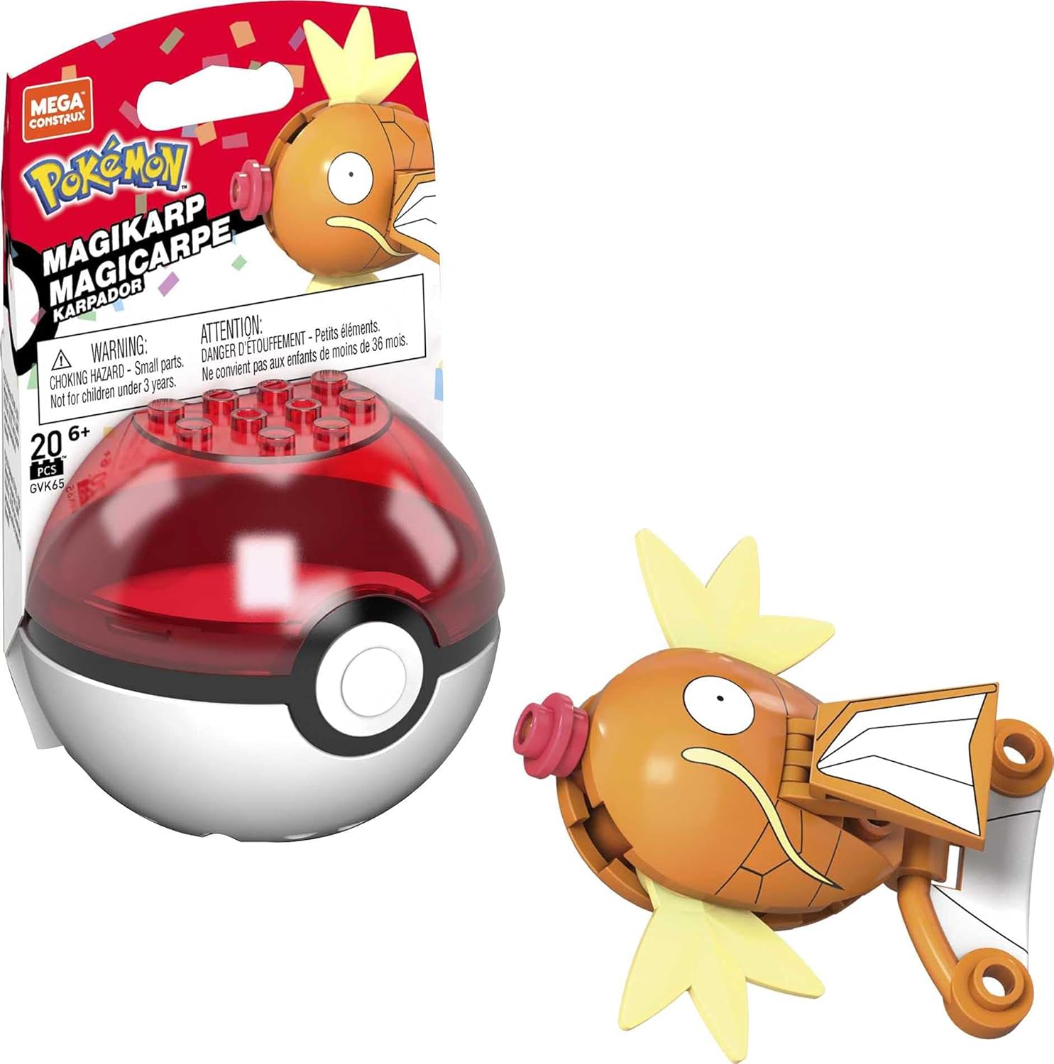 Amazon.com: Mega Construx Pokemon Magikarp Construction Set, Building ...