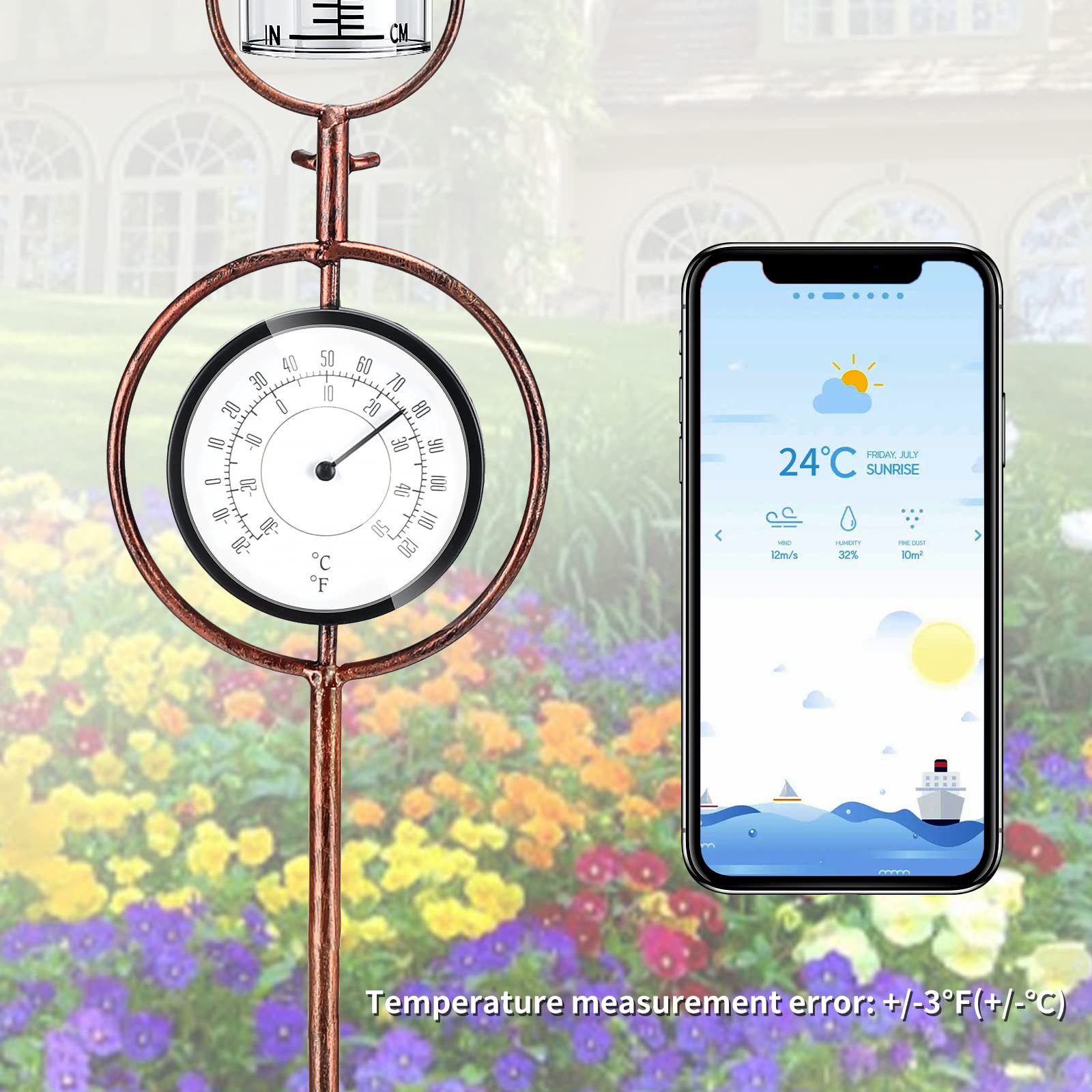 Snapklik.com : VANCORE 32 Inch Rain Gauge Outdoor
