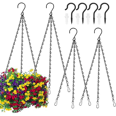 Amazon.com: Hanging Basket Chains, 2pcs 20 inch/ 50cm Black Hanging ...