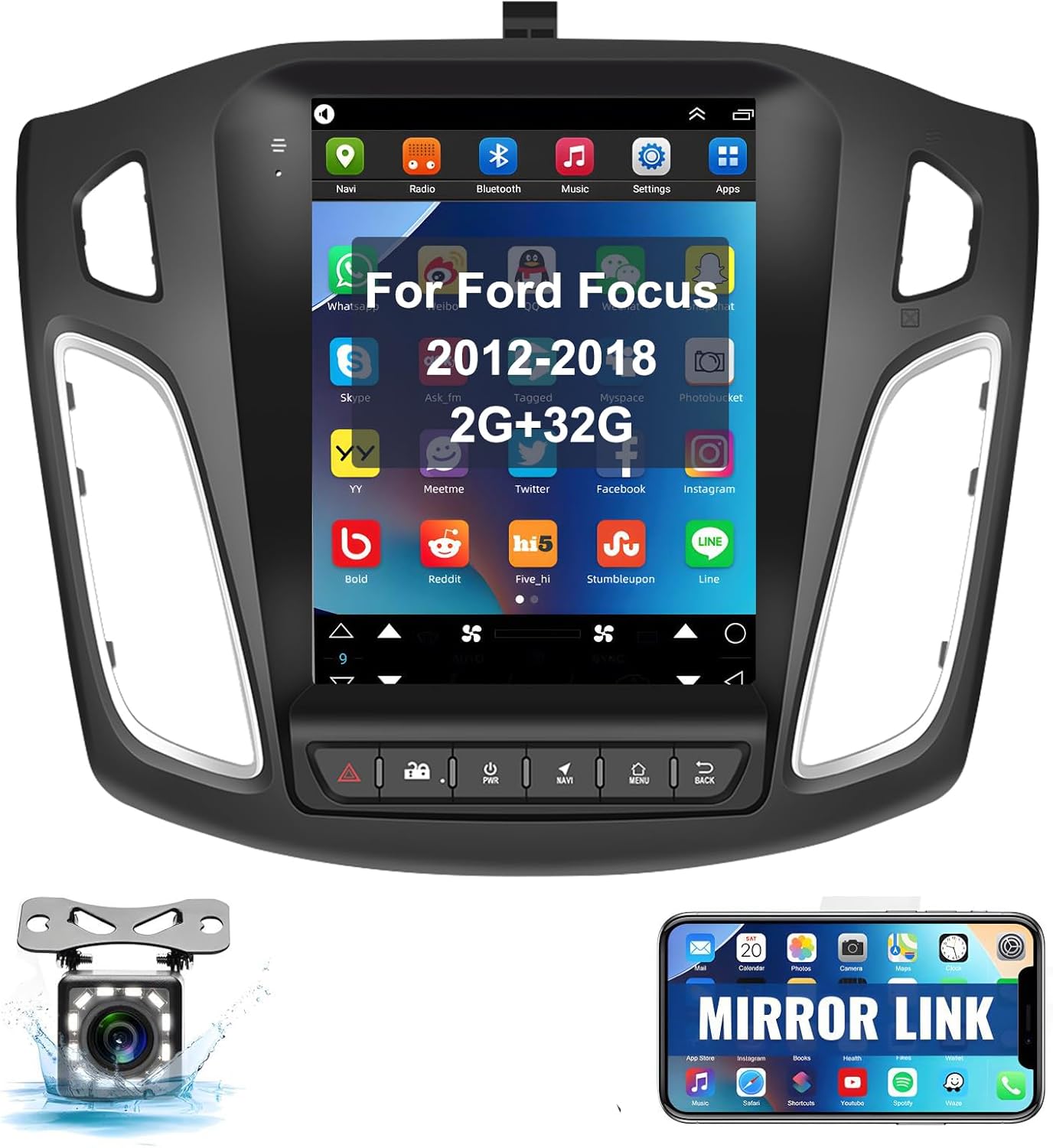 Amazon.com: UNITOPSCI 2G+32G Android Car Stereo for Ford Focus 2012 ...